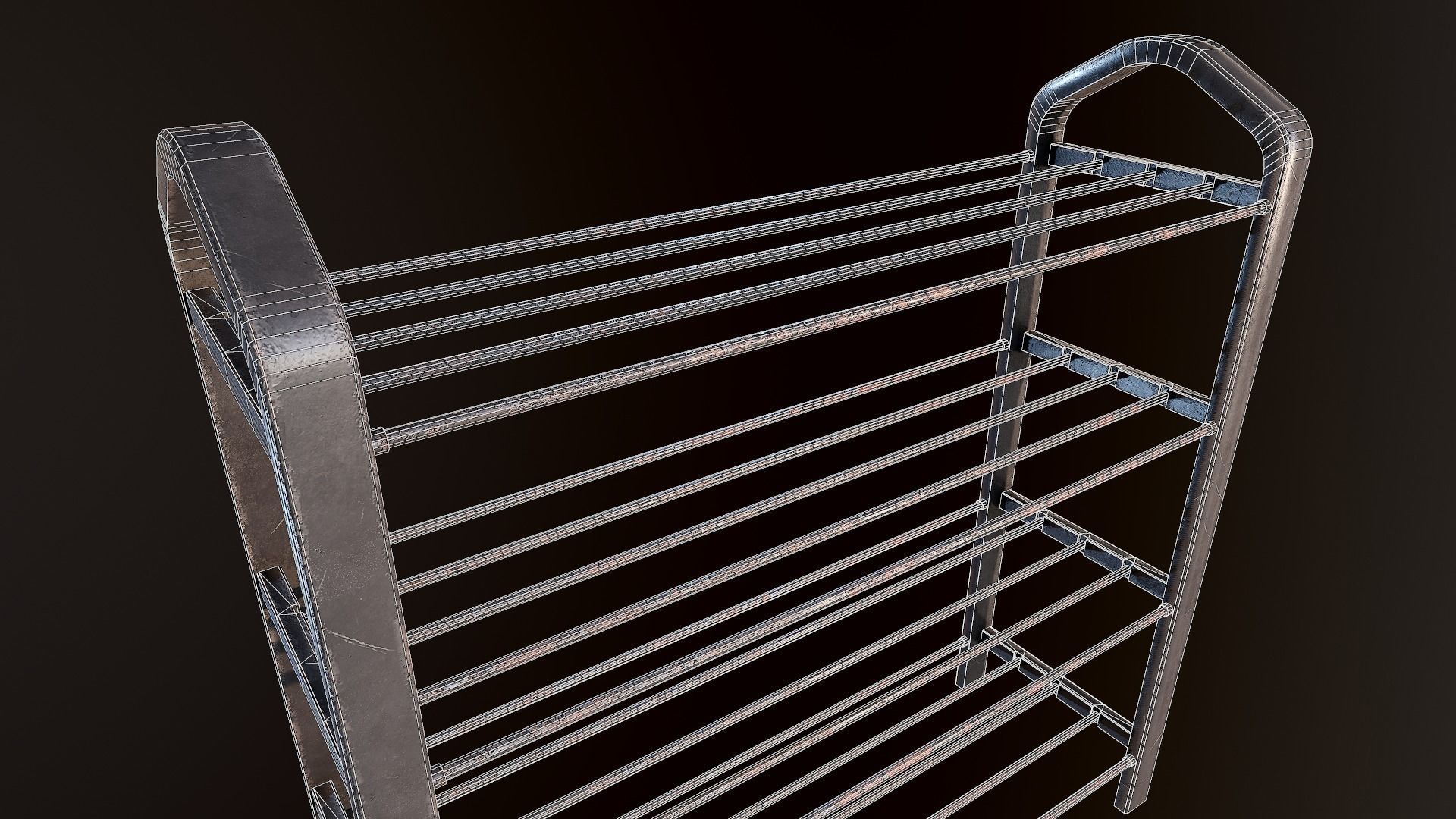 3D model Metal Used Shoe Rack VR / AR / low-poly | CGTrader