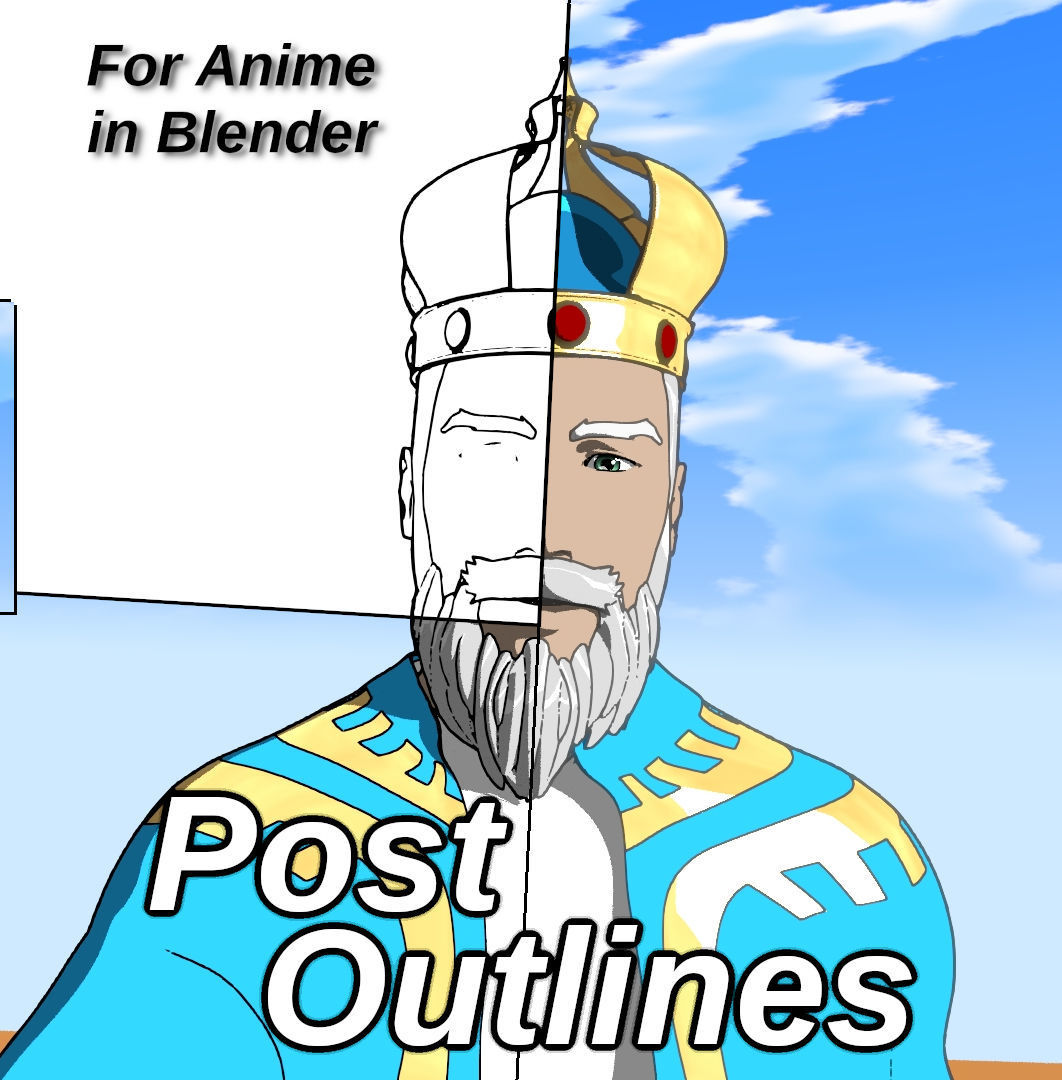 For Anime in Blender - Post Outlines 3D model animated | CGTrader