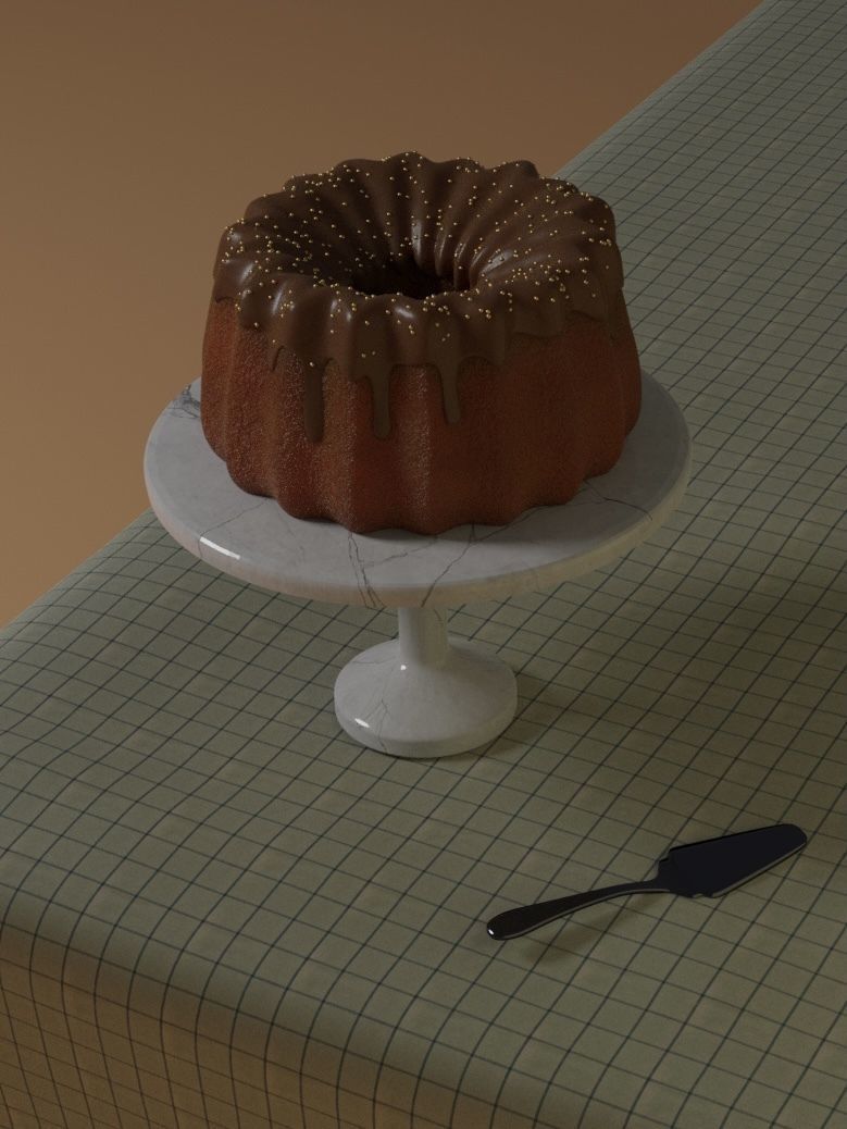 Chocolate Cake with icing 3D model | CGTrader