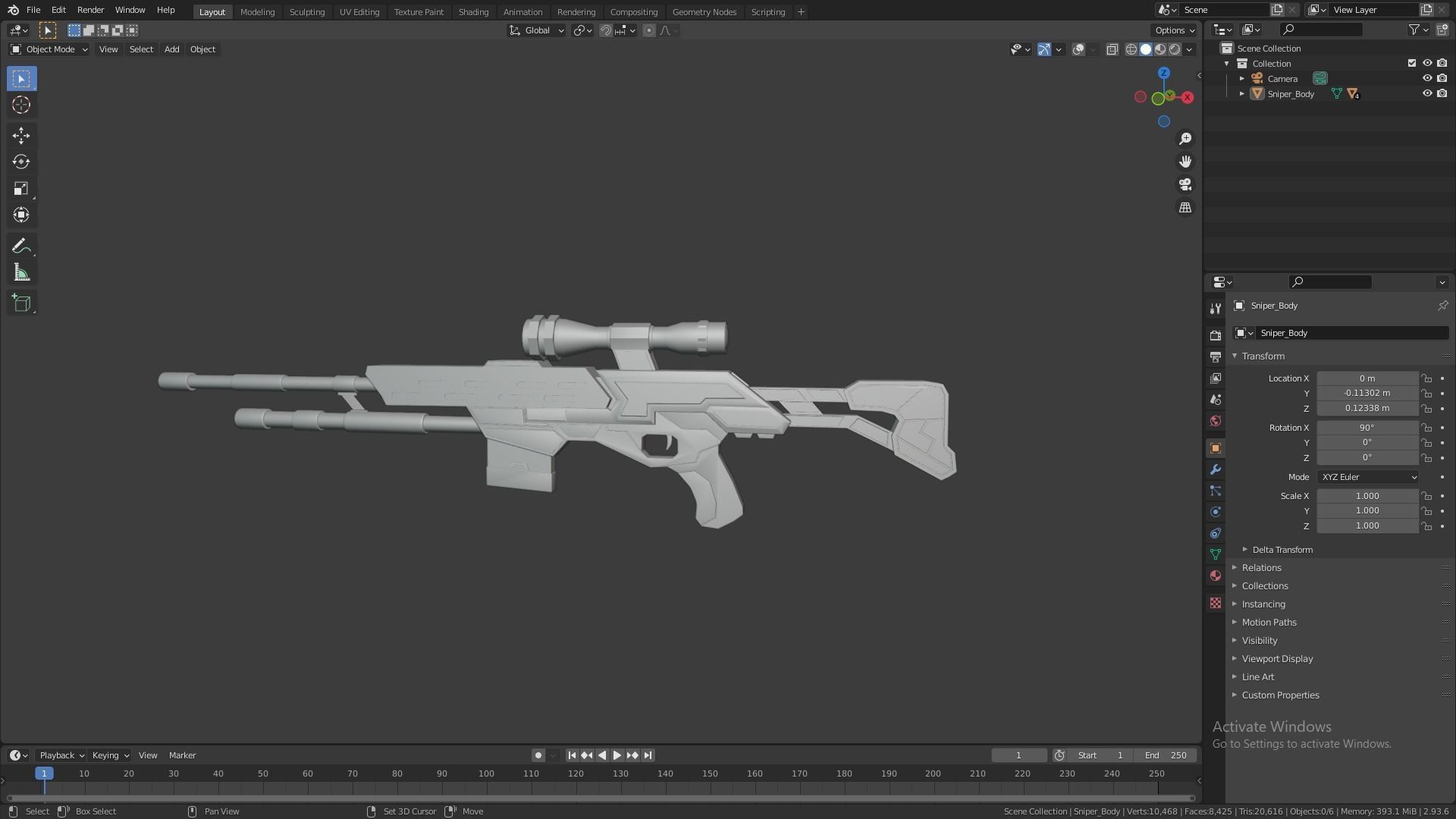 3D model Low Poly SCI-FI Sniper Rifle VR / AR / low-poly | CGTrader