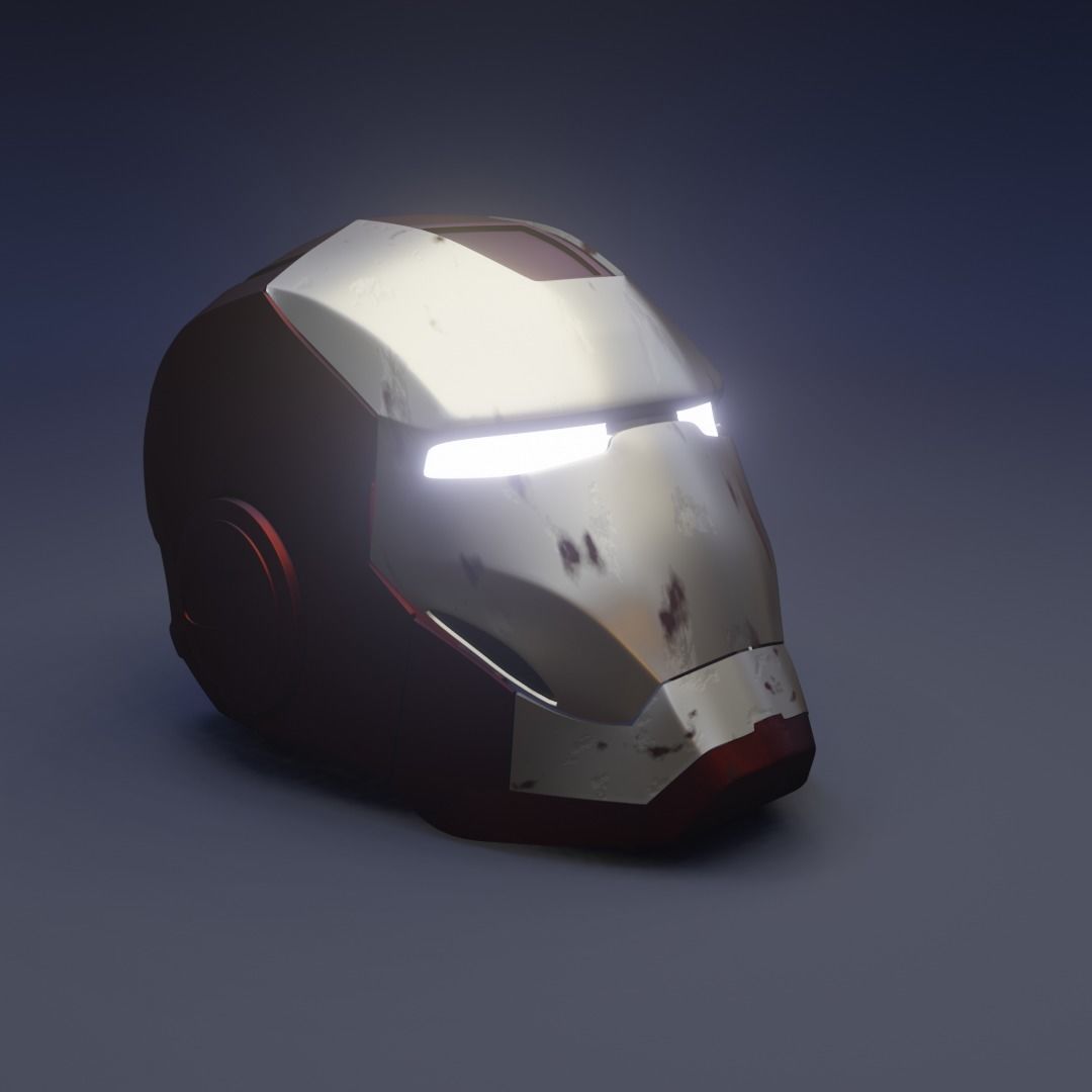 Iron Man mark II Helmet 3D model animated rigged | CGTrader