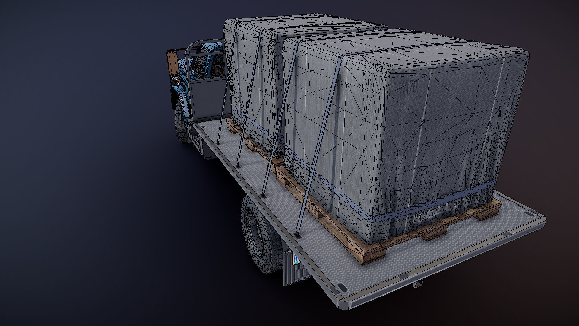 3D model 80s Industrial flatbed truck VR / AR / low-poly | CGTrader