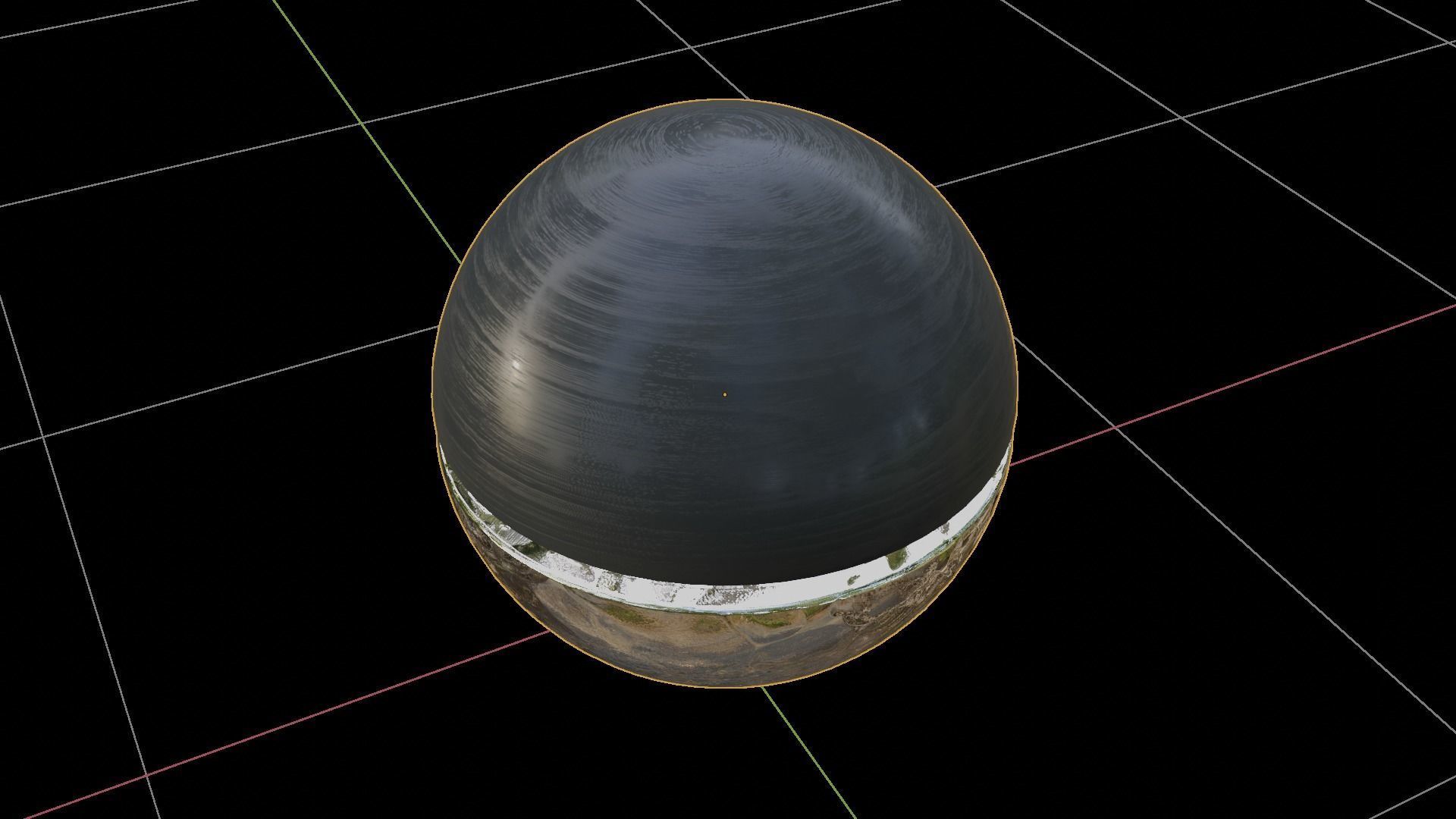3D model Modern half style sphere wooden and metallic futuristic lamp ...
