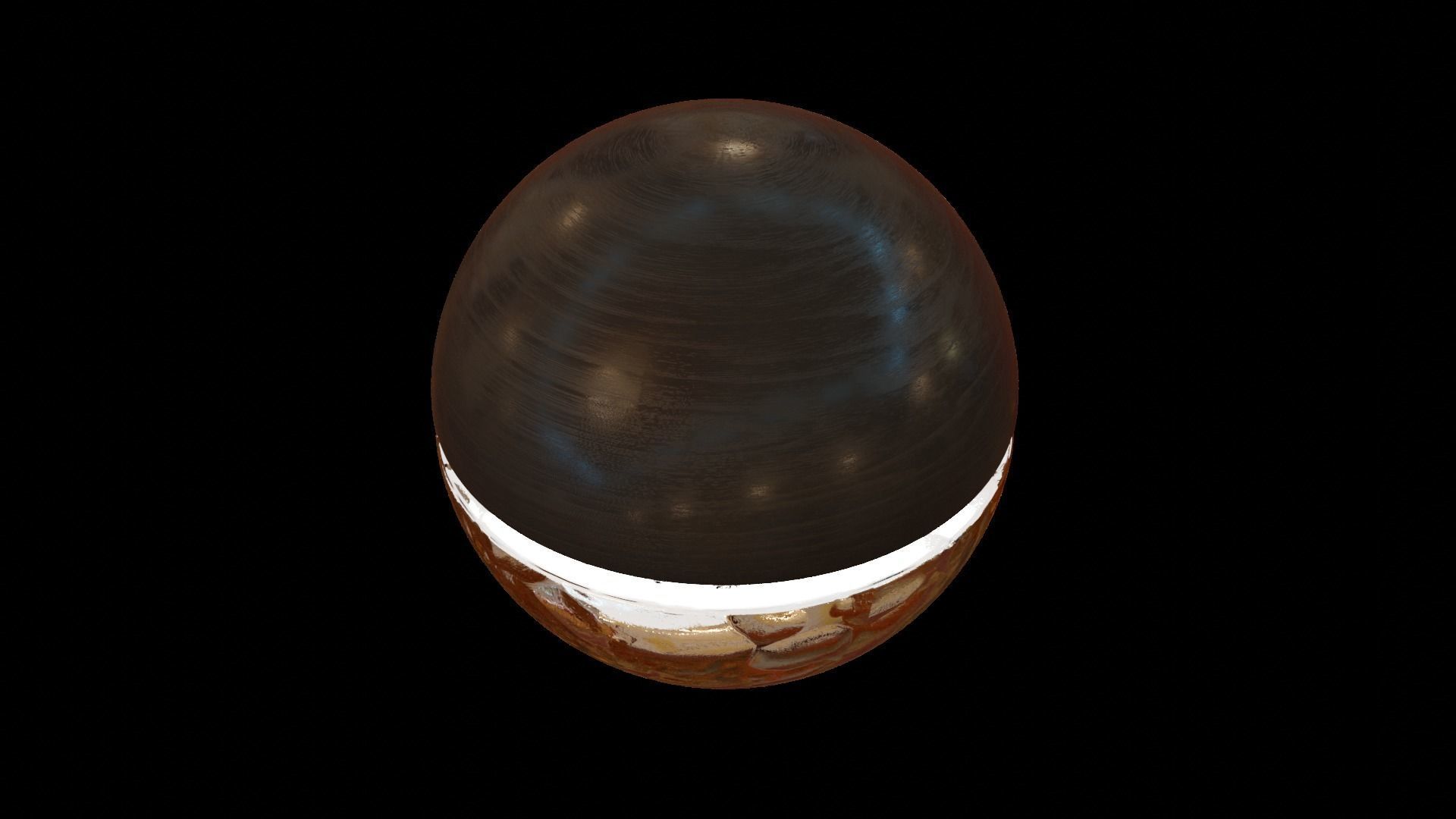 3D model Modern half style sphere wooden and metallic futuristic lamp ...