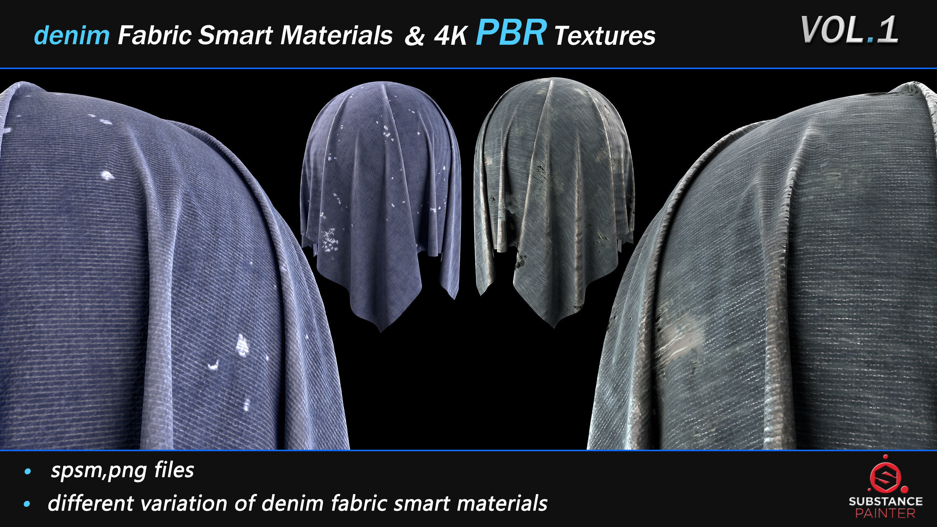 30 Denim Fabric Smart Material Bundle and 4K PBR Texture VOL 01 Texture ...