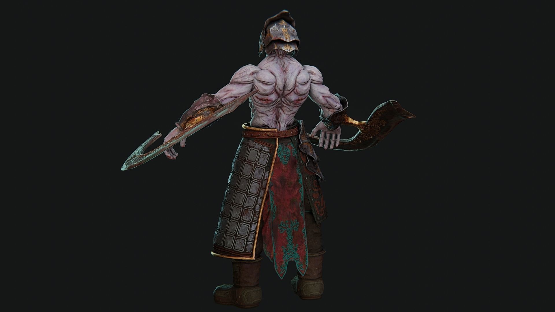 3D model Fantasy corrupted warrior VR / AR / low-poly rigged animated ...