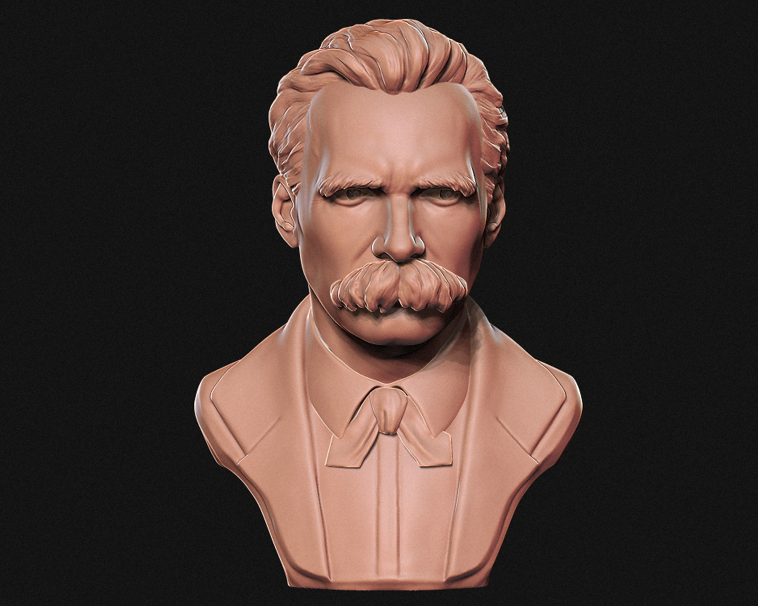 Friedrich Nietzsche 3D printable sculpture 3D model 3D printable | CGTrader