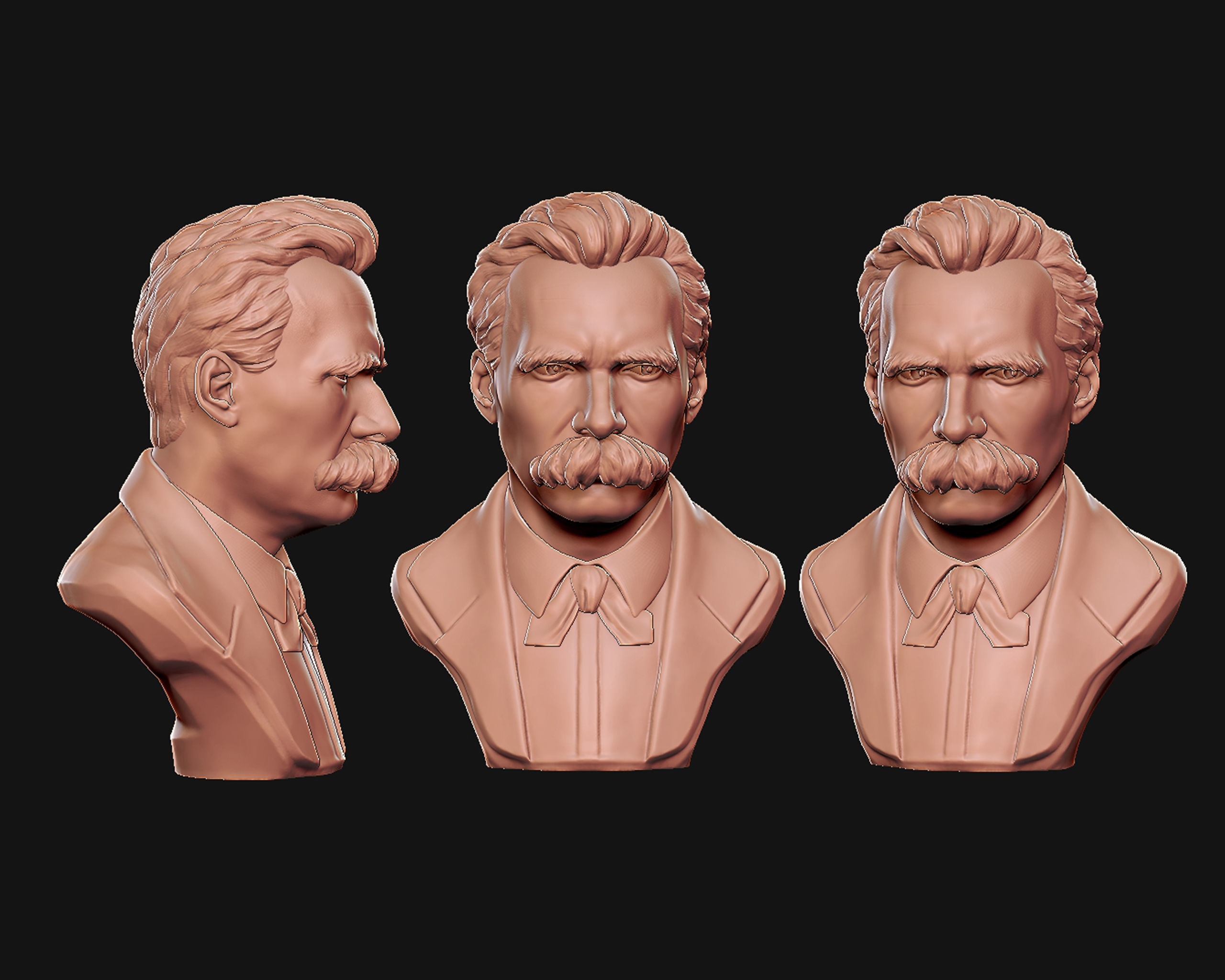 Friedrich Nietzsche 3D printable sculpture 3D model 3D printable | CGTrader