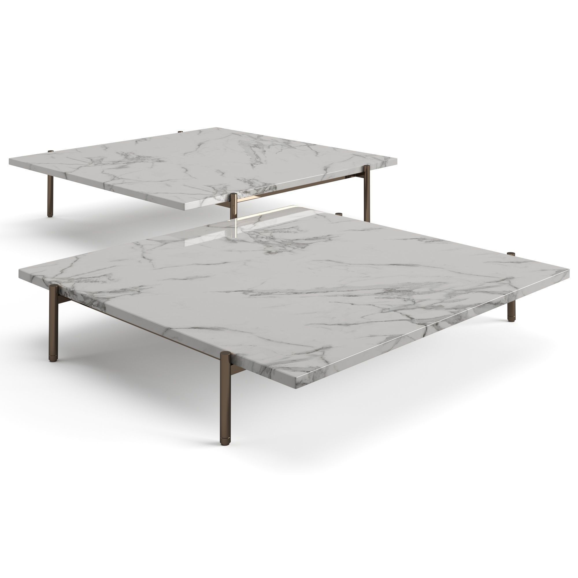 Minotti Superquadra coffee tables set 1 3D model | CGTrader