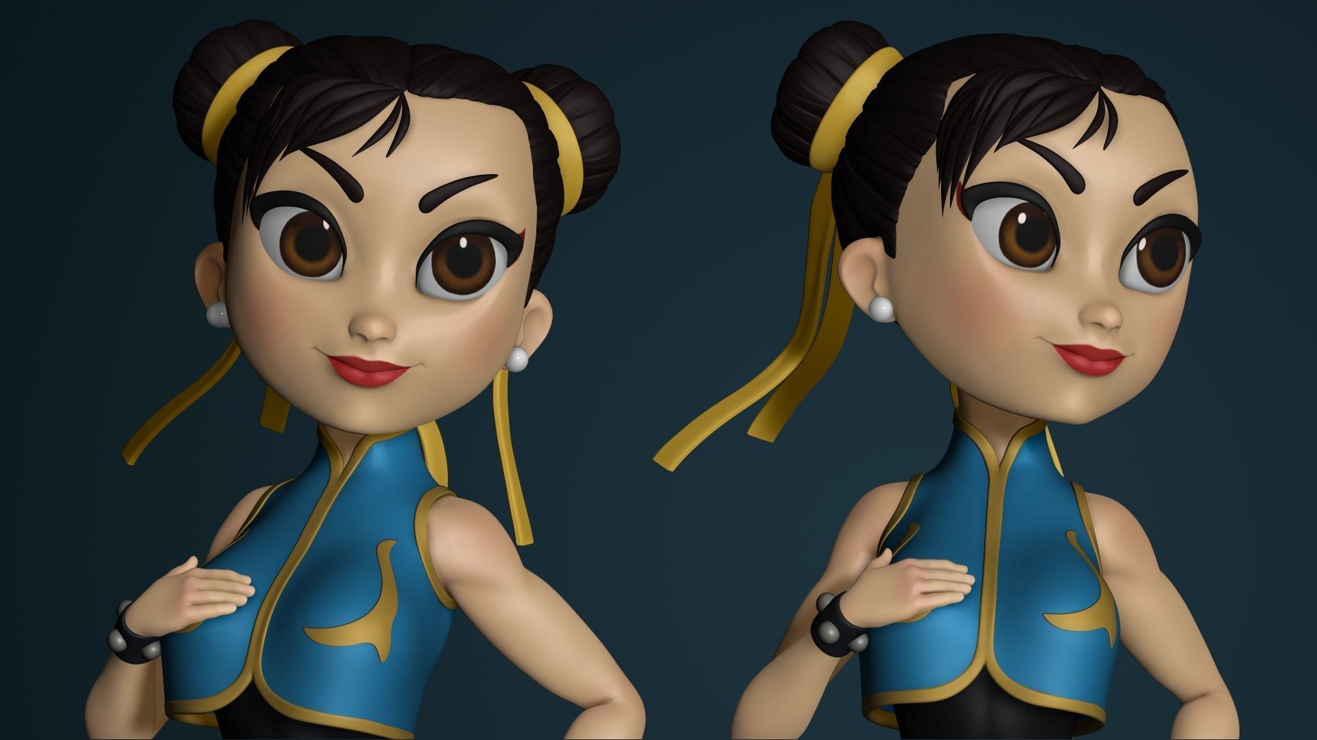 Chun-li Cartoon 3D model 3D printable | CGTrader