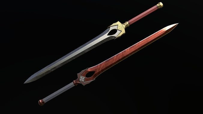 3D model 2 handed sword game ready VR / AR / low-poly | CGTrader