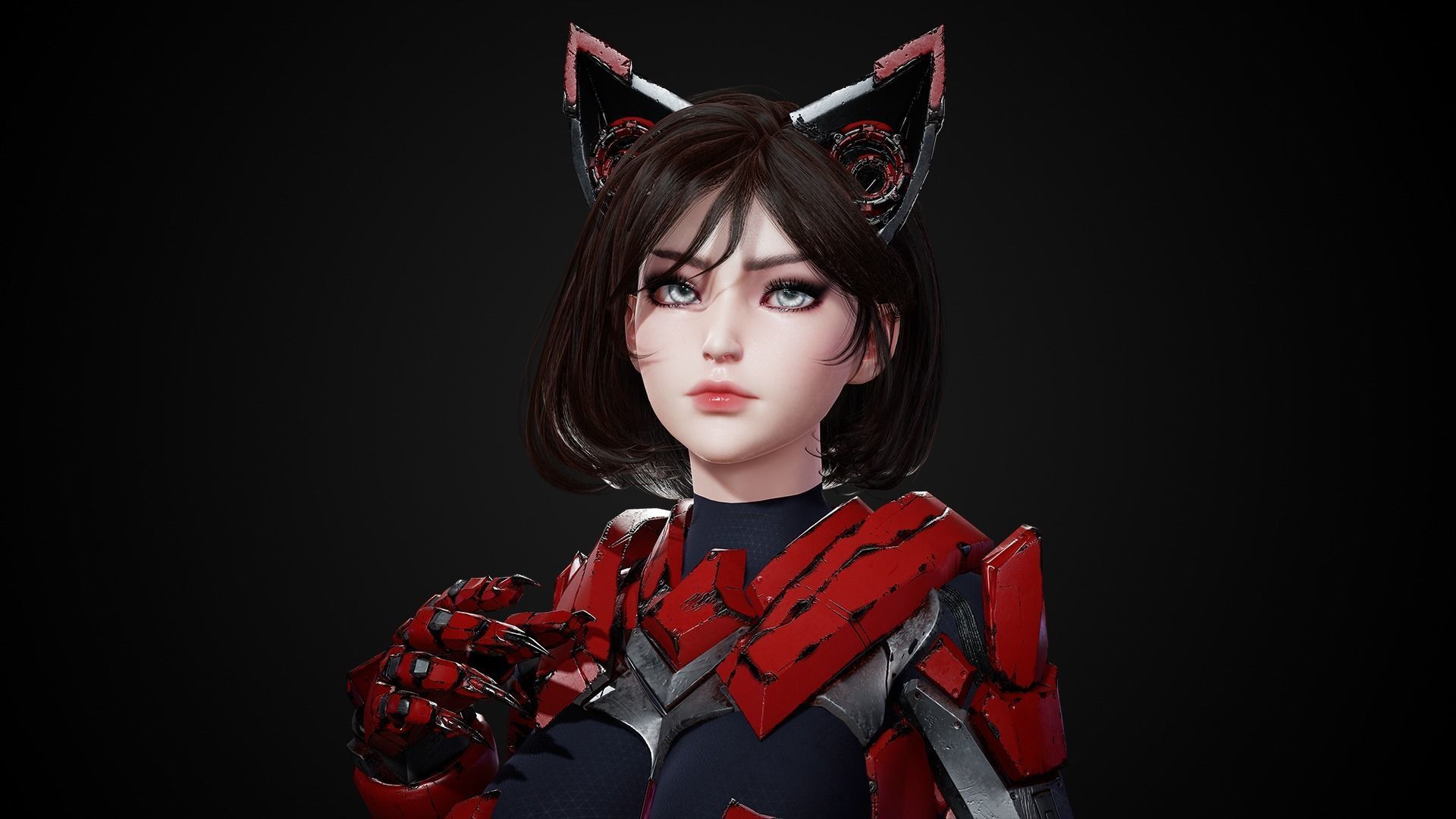 3D model Cosmo Cat Girl - Game Ready VR / AR / low-poly rigged | CGTrader