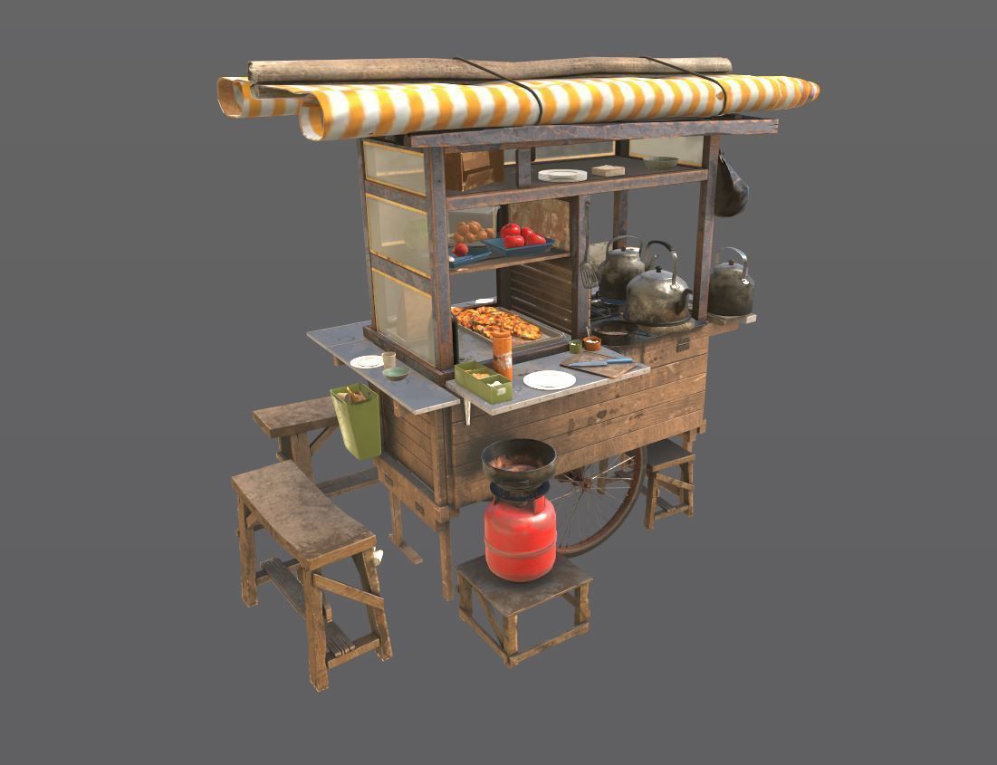 Street Food Cart 3D model | CGTrader