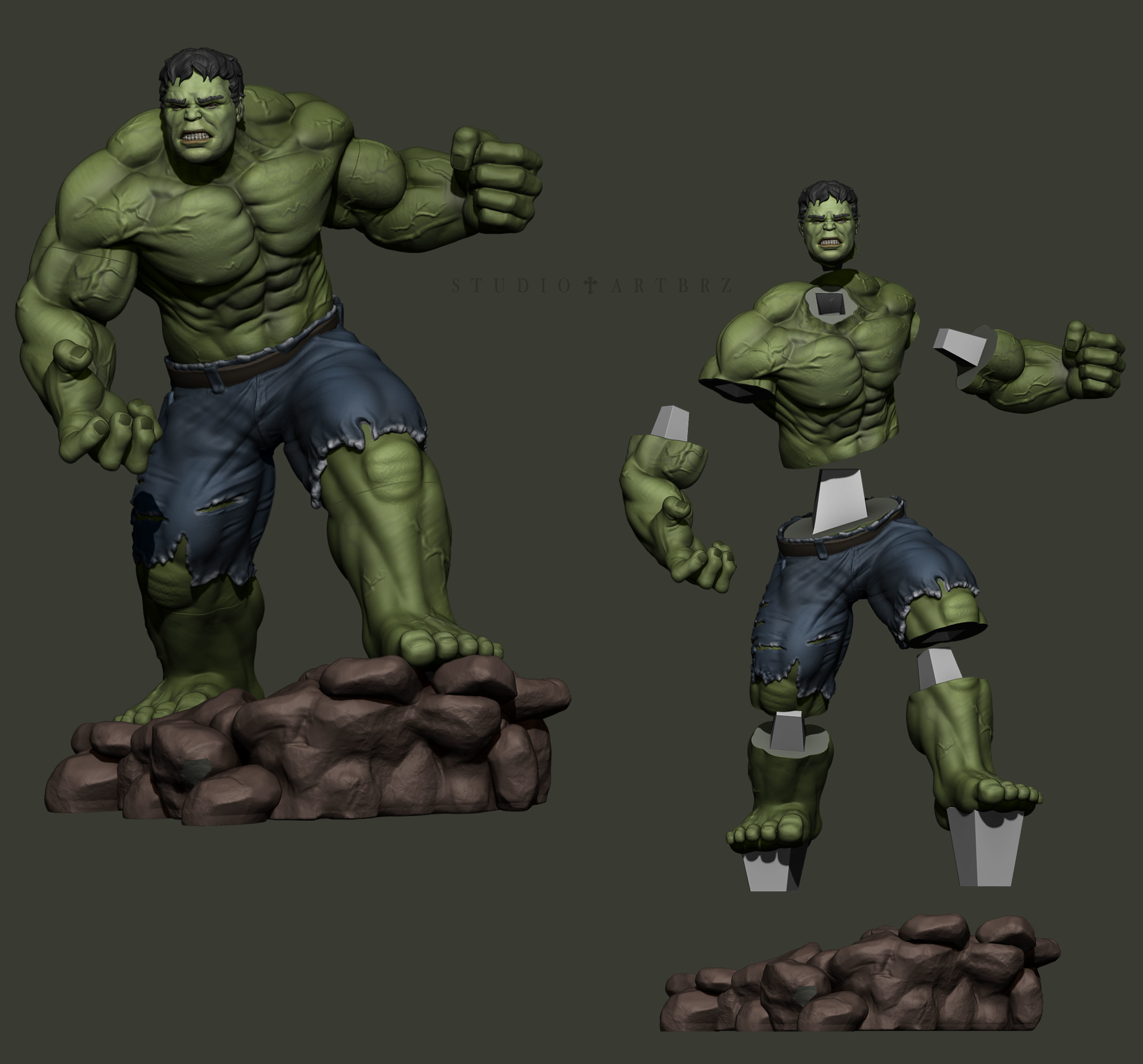 Hulk Smash 3D model 3D printable | CGTrader