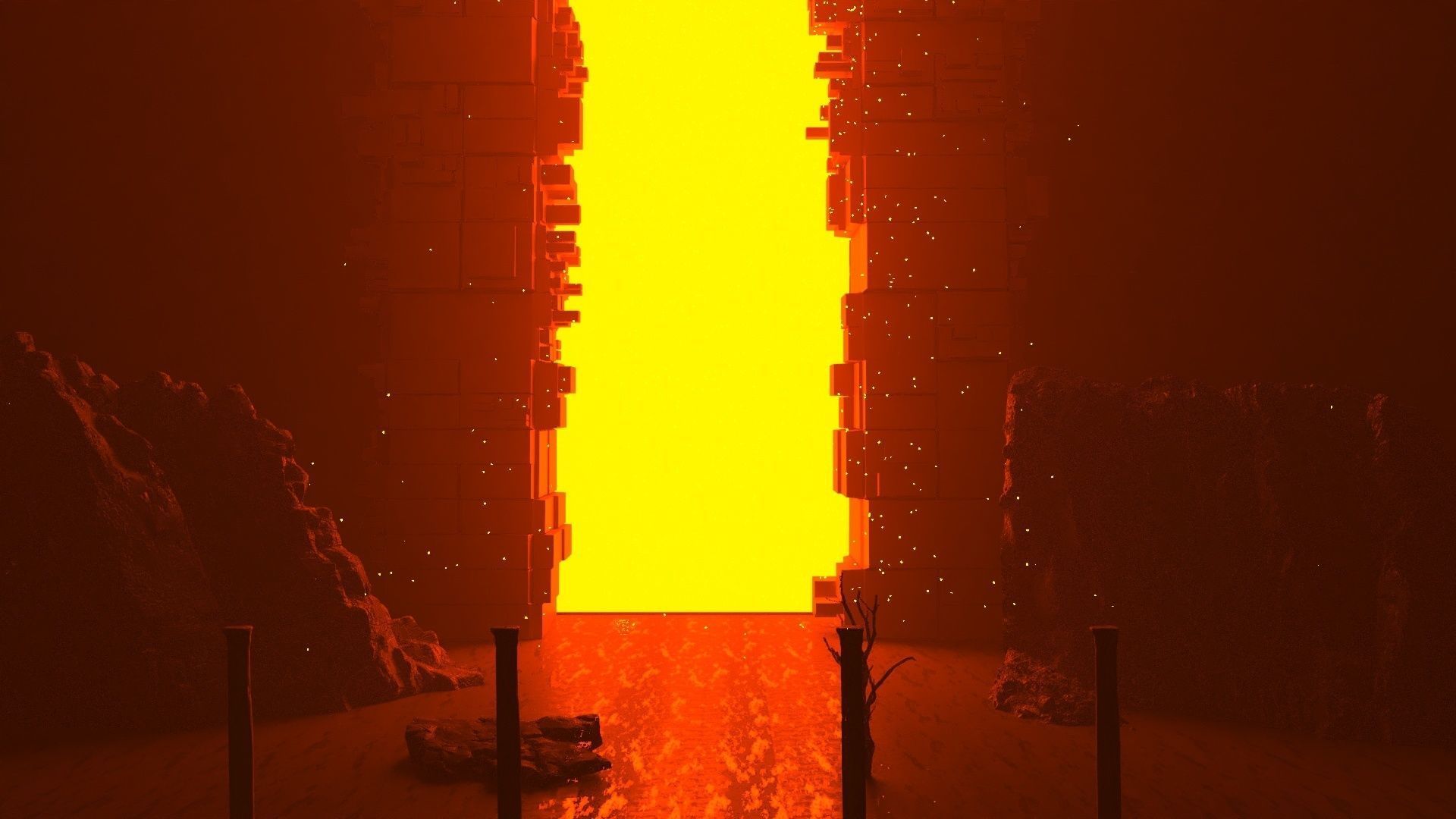 Gates Of The Underworld 3D model animated rigged | CGTrader