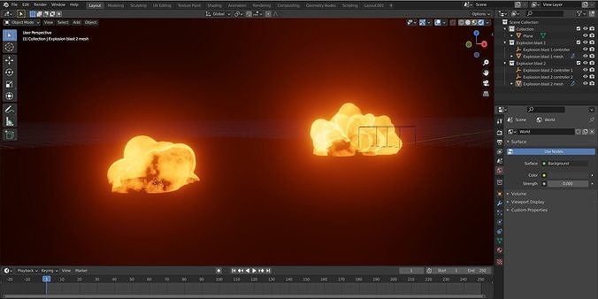 Fire Explosion reactive mesh free 3D model | CGTrader