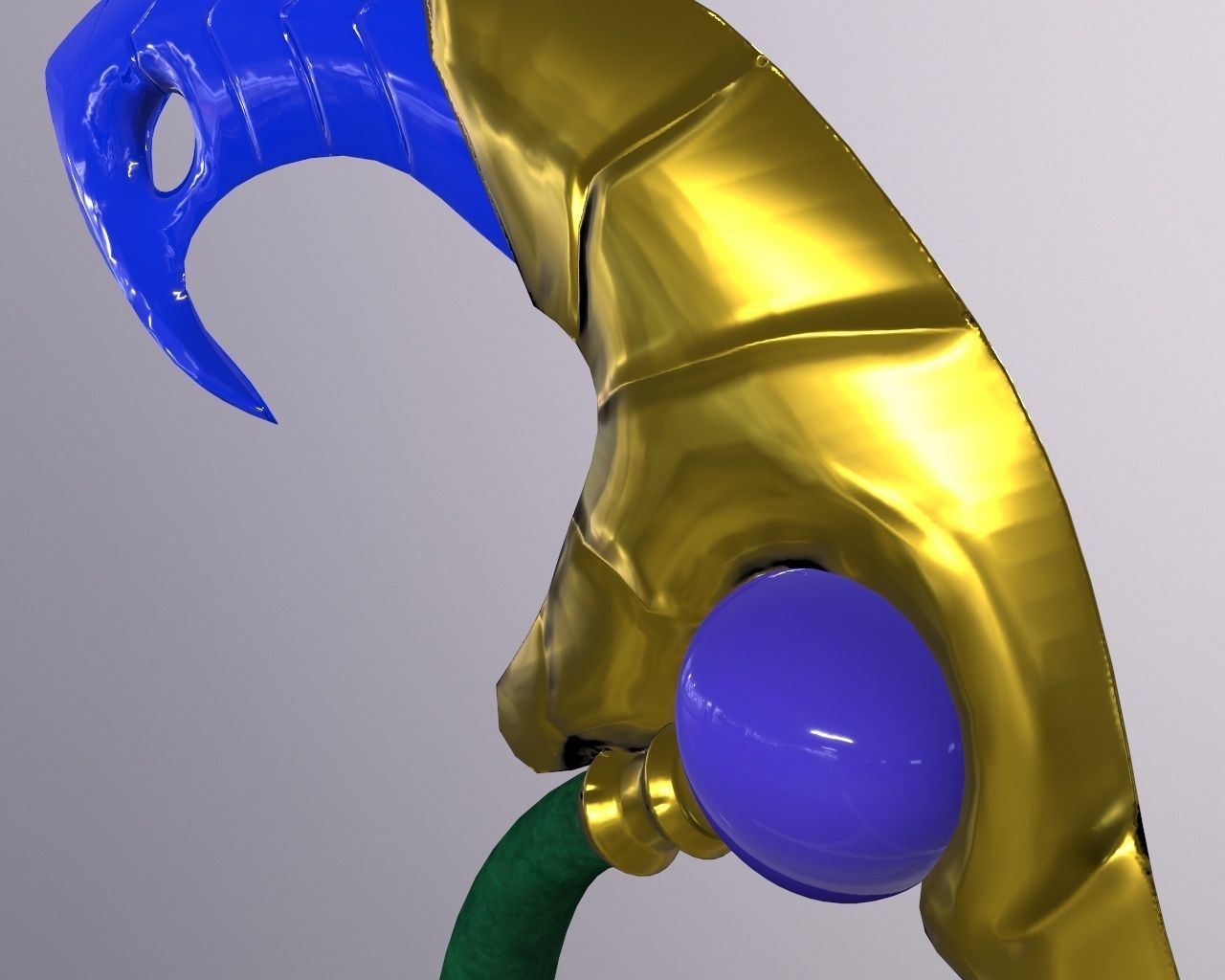 Sickle weapon made of gem and metal free VR / AR / low-poly 3D model ...