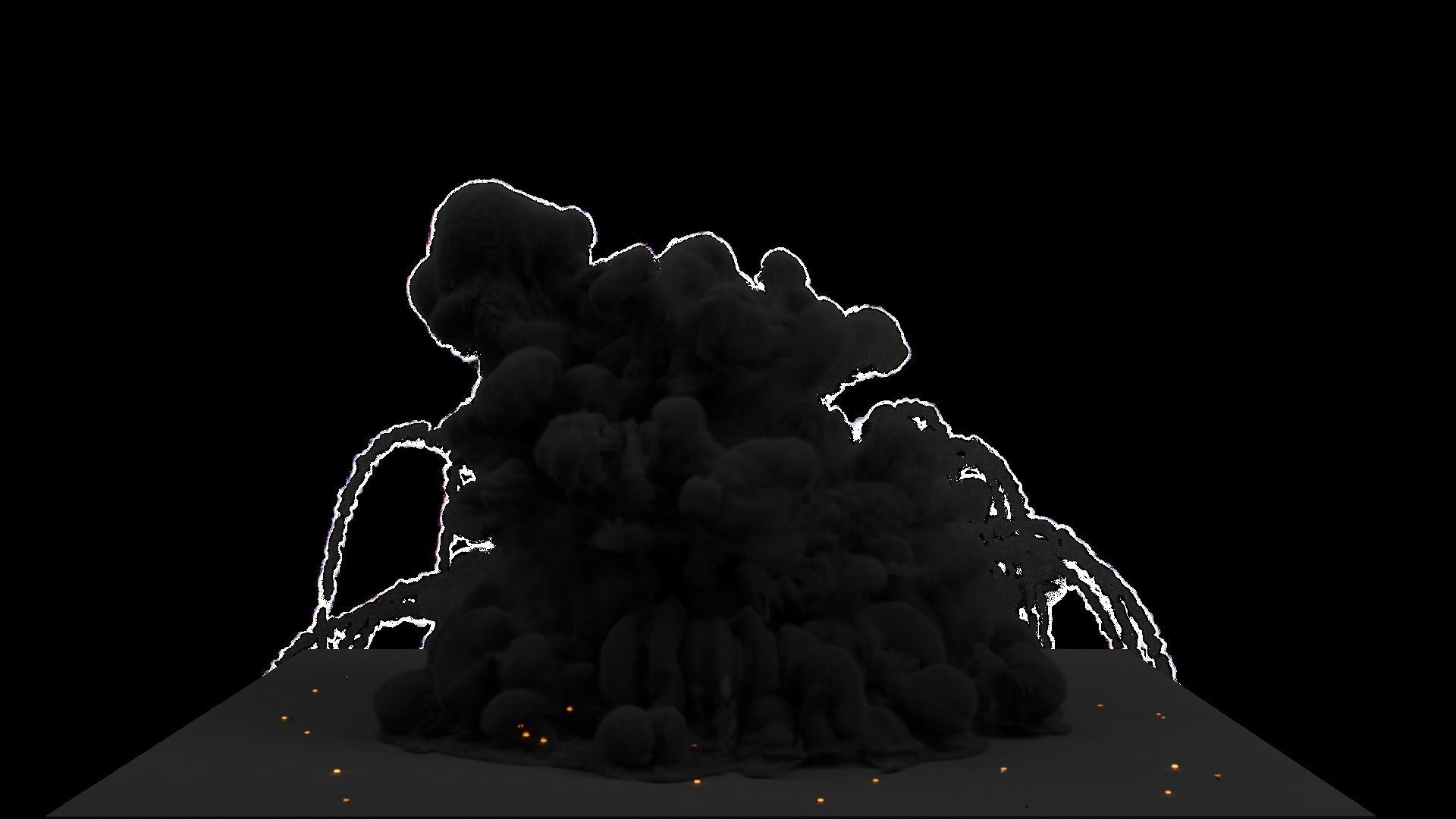 3D model Fuel Explosion With Debris Simulation VDB VR / AR / low-poly ...