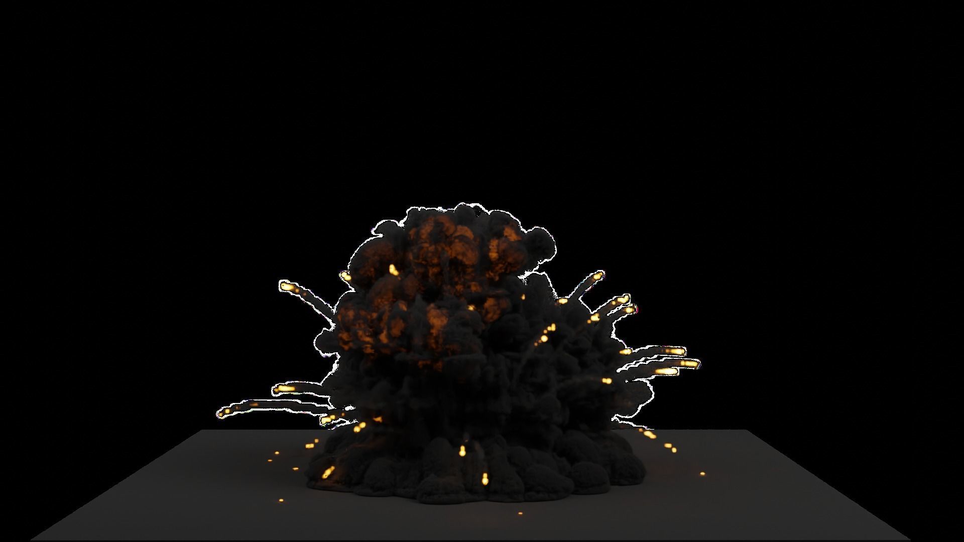 3D model Fuel Explosion With Debris Simulation VDB VR / AR / low-poly ...