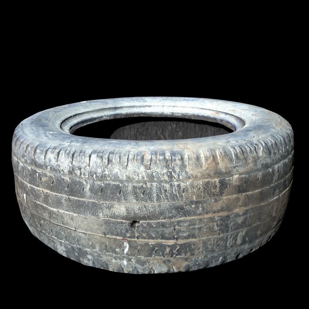 3D model old tire 3d scan photogrammettry pbr metal roughness VR / AR ...