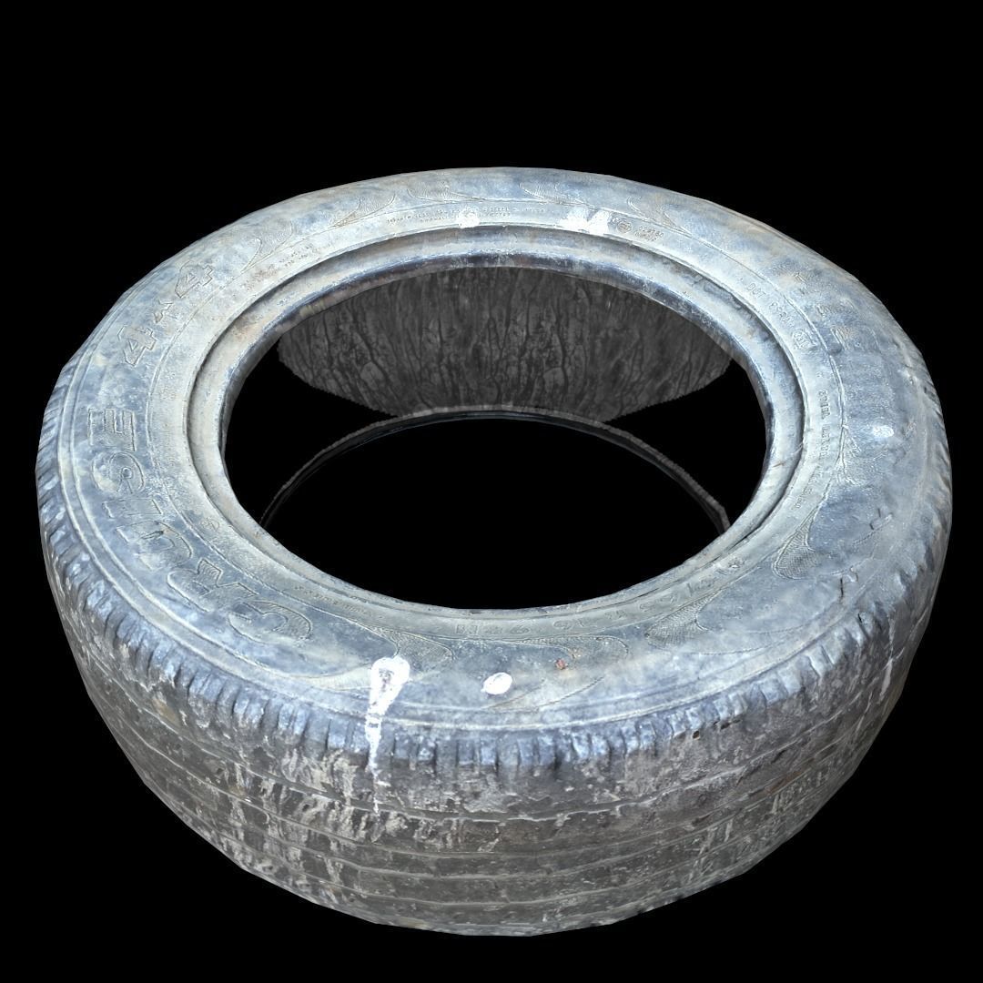 3D model old tire 3d scan photogrammettry pbr metal roughness VR / AR ...