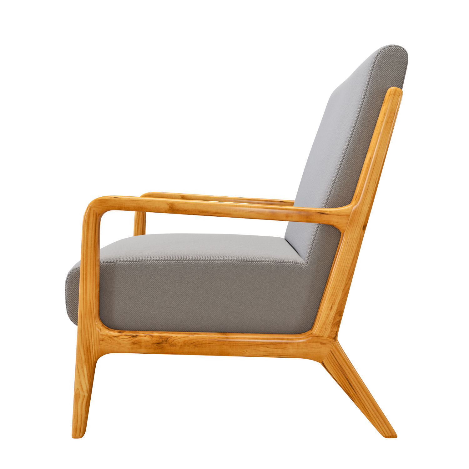 ASH WOOD AND LINEN ARMCHAIR 3D model | CGTrader