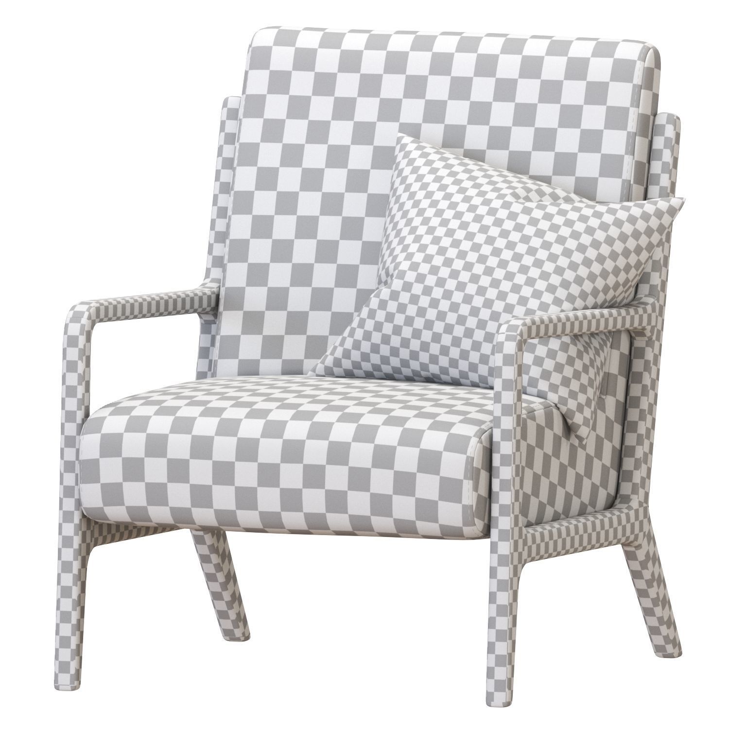 ASH WOOD AND LINEN ARMCHAIR 3D model | CGTrader