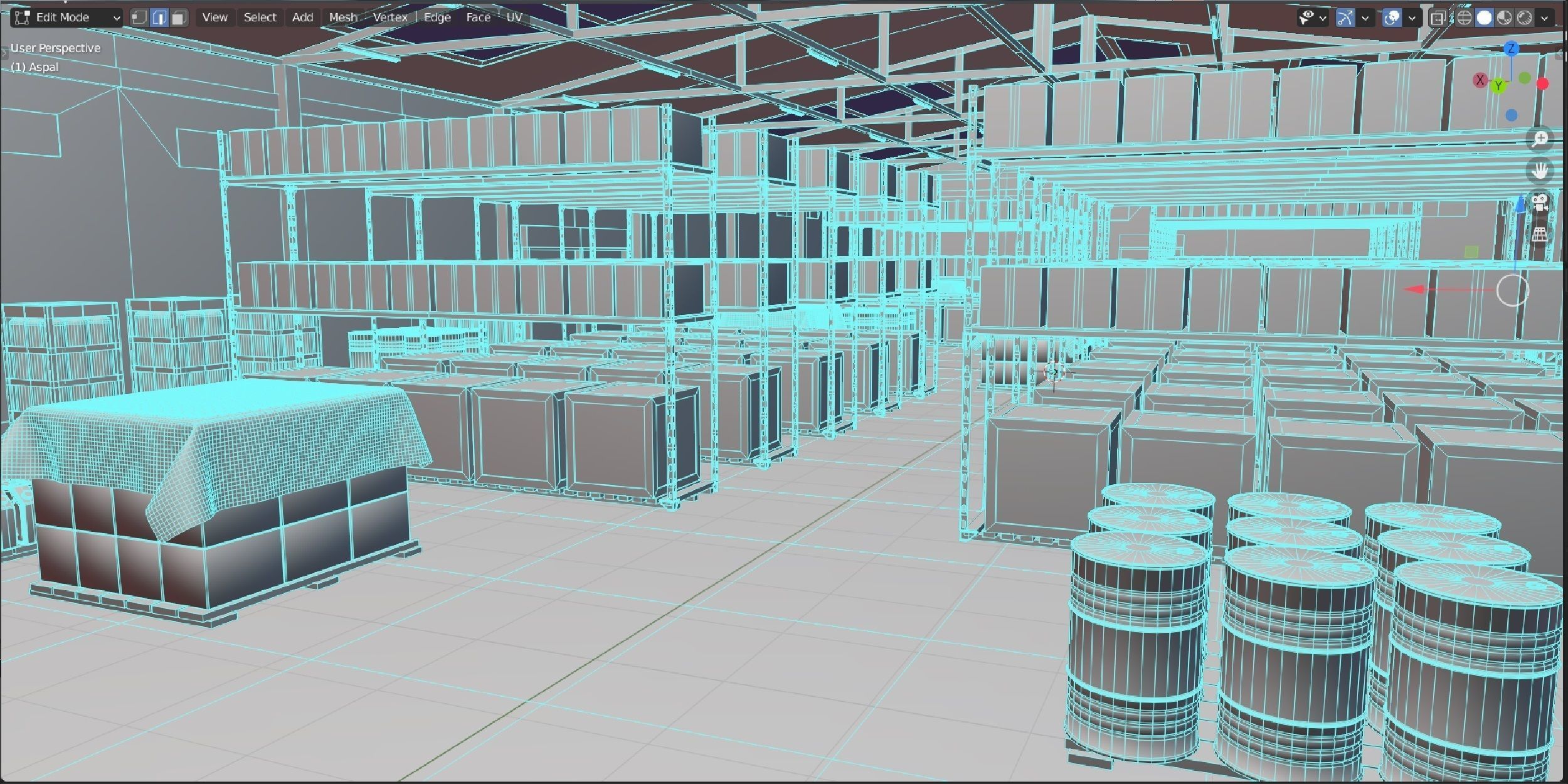 Warehouse with stripes 3D model | CGTrader