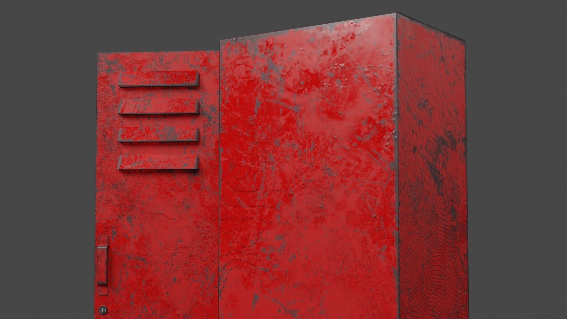 Damaged Locker 3D model rigged | CGTrader