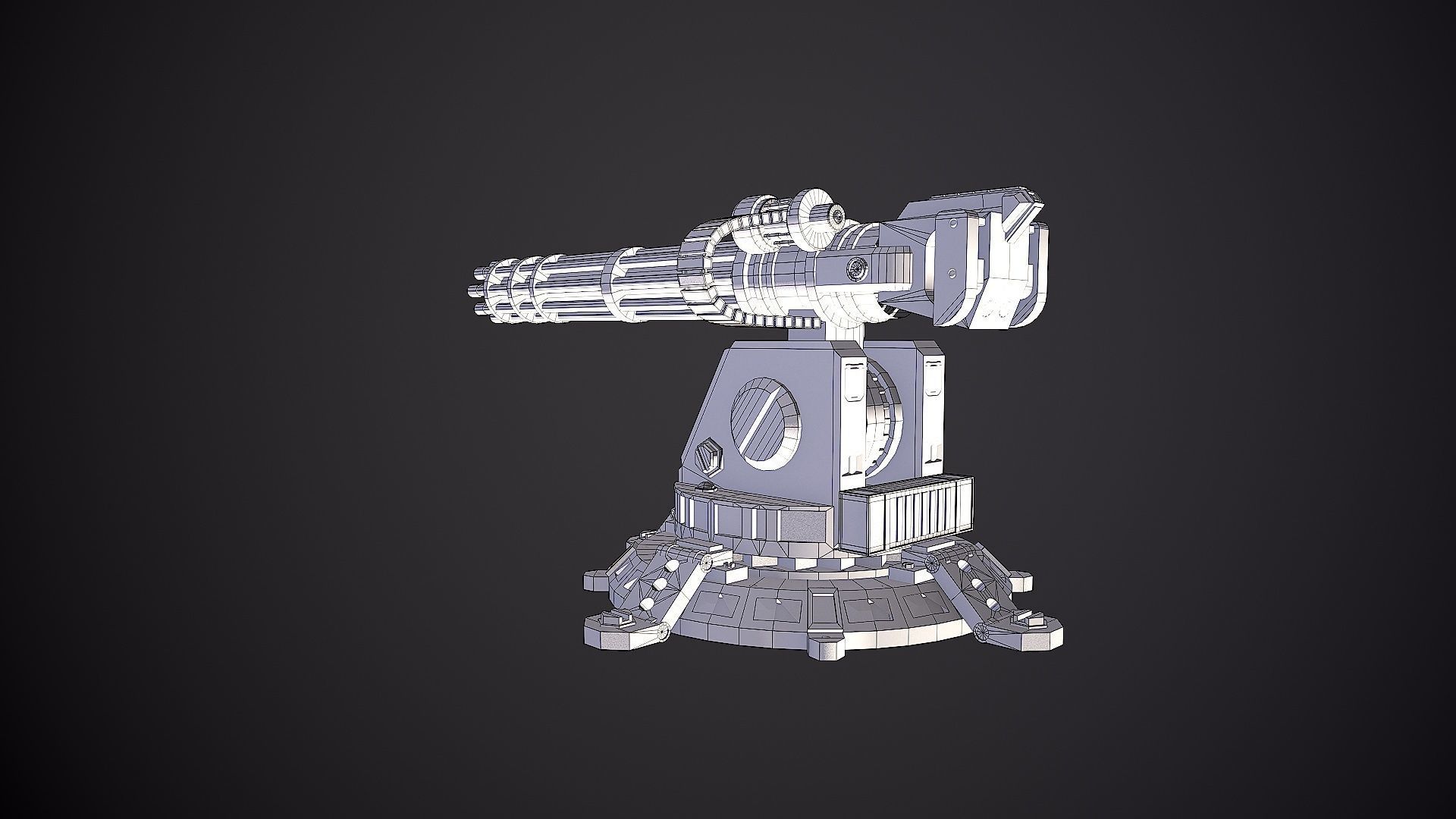 3D model Minigun Turret VR / AR / low-poly | CGTrader