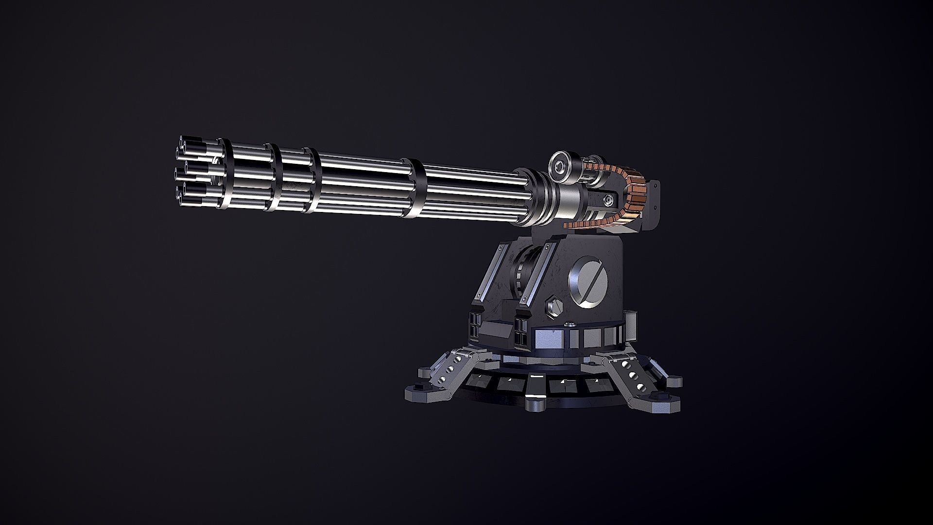 3D model Minigun Turret VR / AR / low-poly | CGTrader