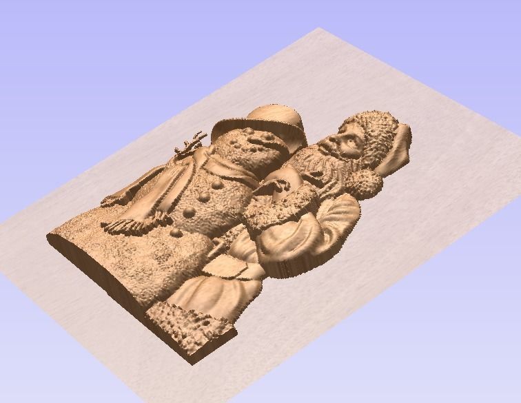 Santa Claus and the Snowman 3D Model Cnc Router Print 3D model 3D ...