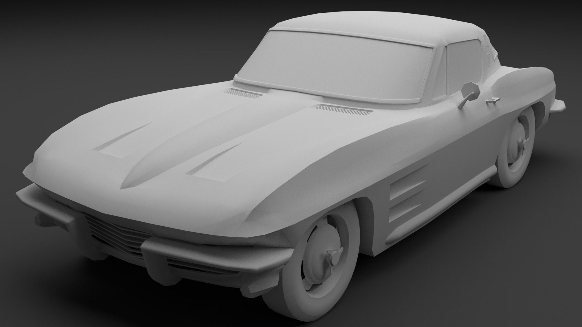3D model Chevrolet Corvette C2 StingRa 1964 lowpoly VR / AR / low-poly ...