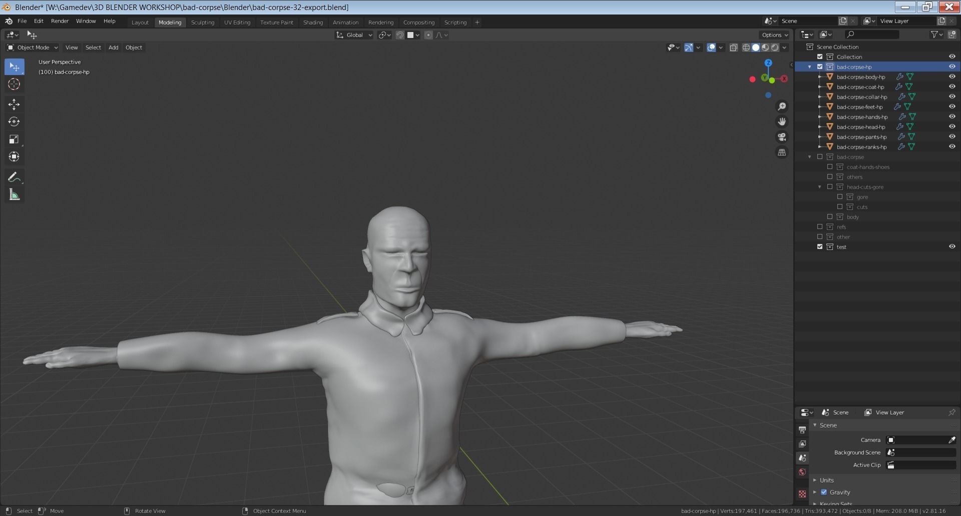 3D model Bad Corpse Torn Soldier Gore Man VR / AR / low-poly | CGTrader