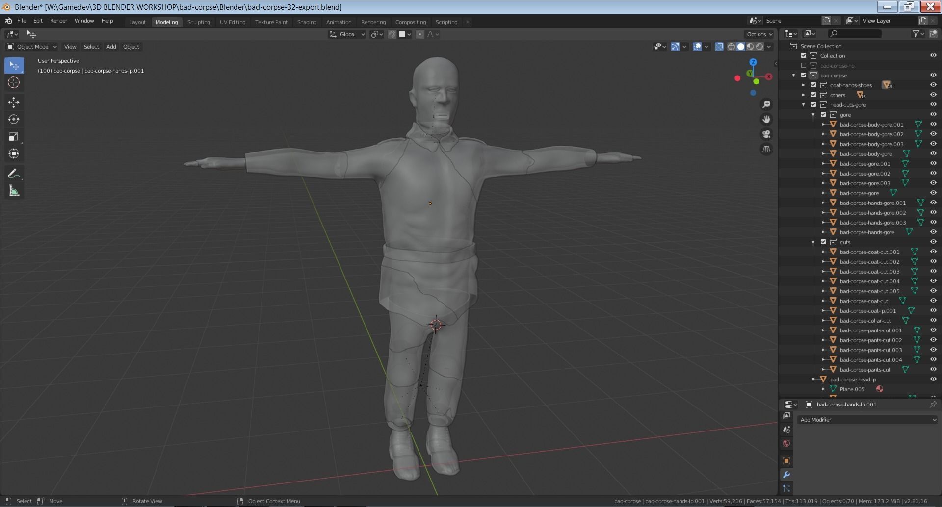 3D model Bad Corpse Torn Soldier Gore Man VR / AR / low-poly | CGTrader