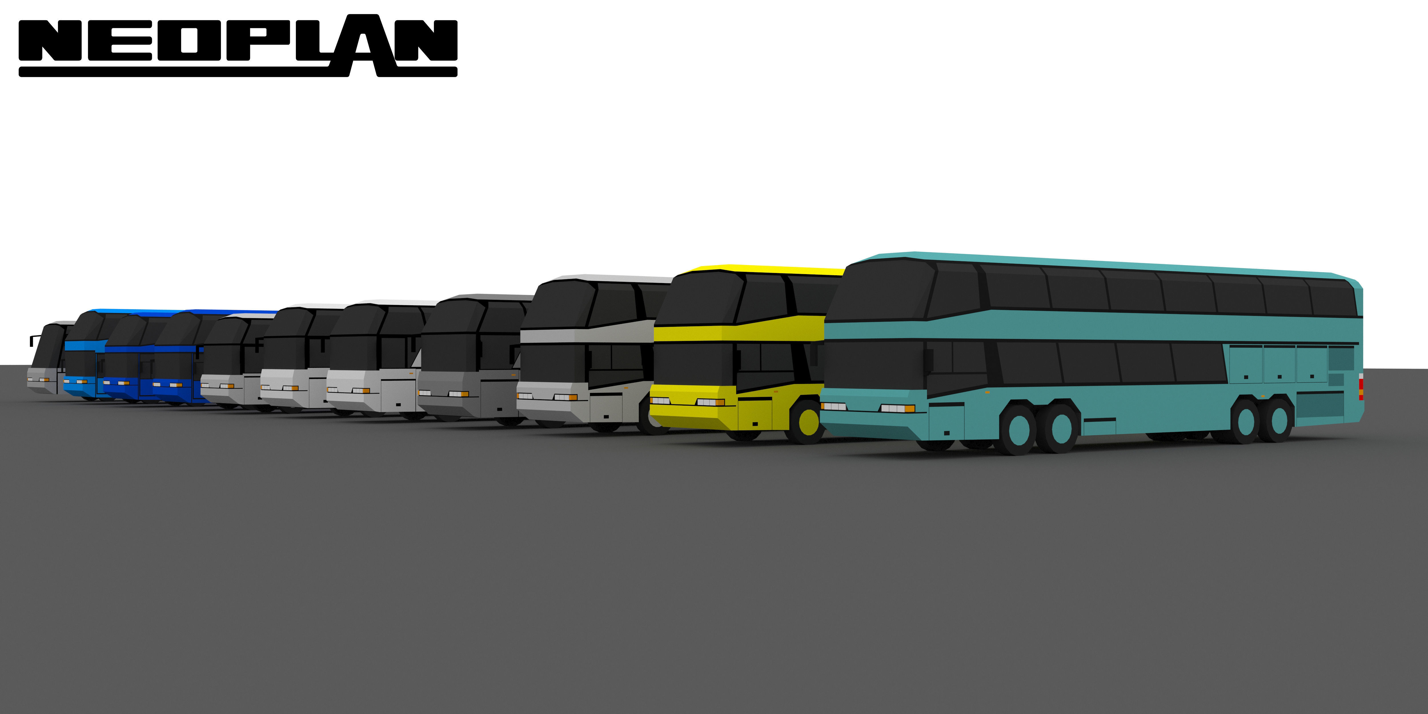 Neoplan bus set 1994-1995 free VR / AR / low-poly 3D model | CGTrader