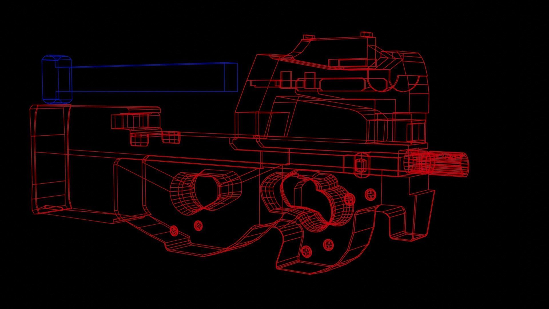 Simple P90 free 3D model | CGTrader