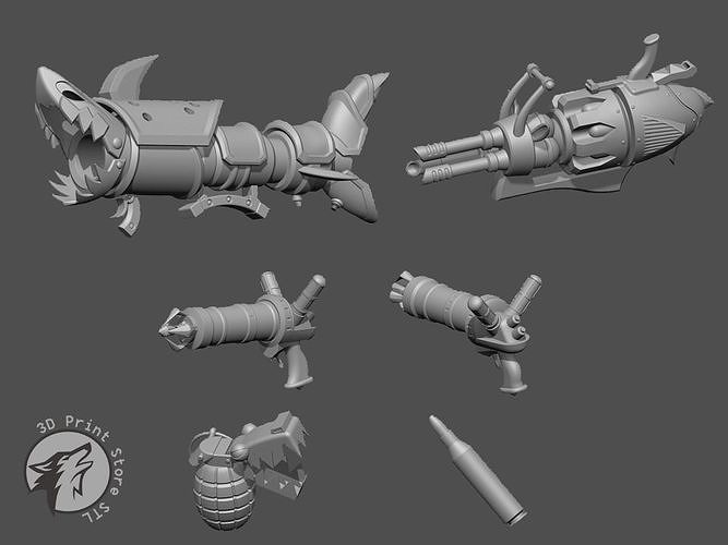 Jinx Weapon Collection LOL - Fan Art 3D print model 3D model 3D ...
