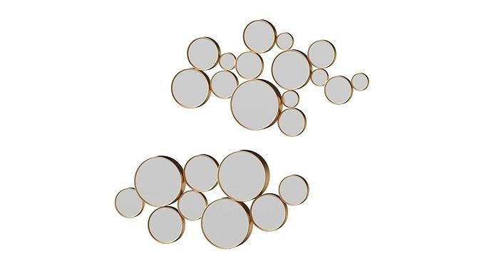 Circles Wall Mirror by Clear Home Design 3D model | CGTrader