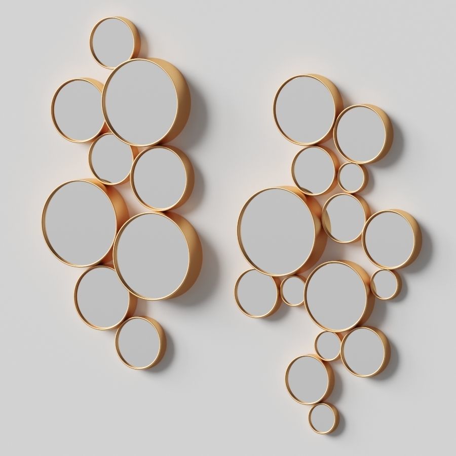 Circles Wall Mirror by Clear Home Design 3D model | CGTrader