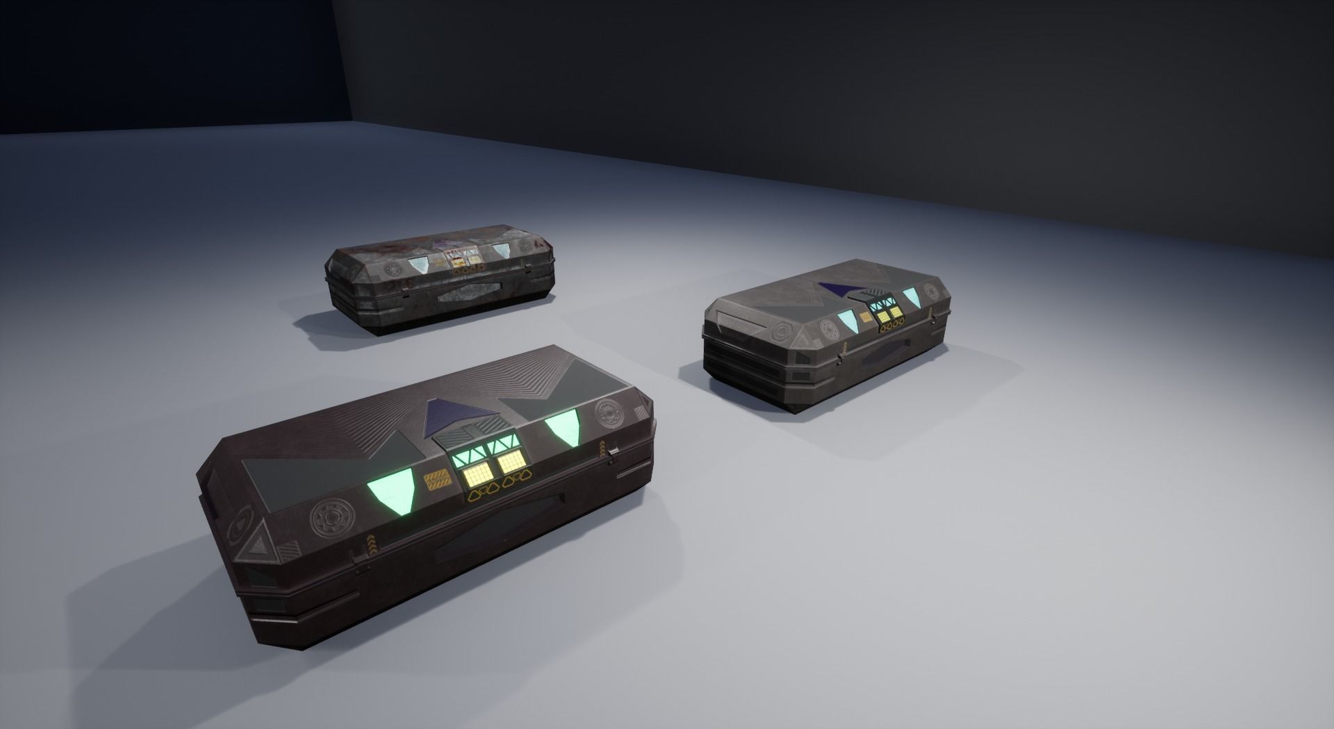 3D model GAME READY LOW-POLY SCI-FI LOOTCHEST PACK with UE4-UE5 Asset ...