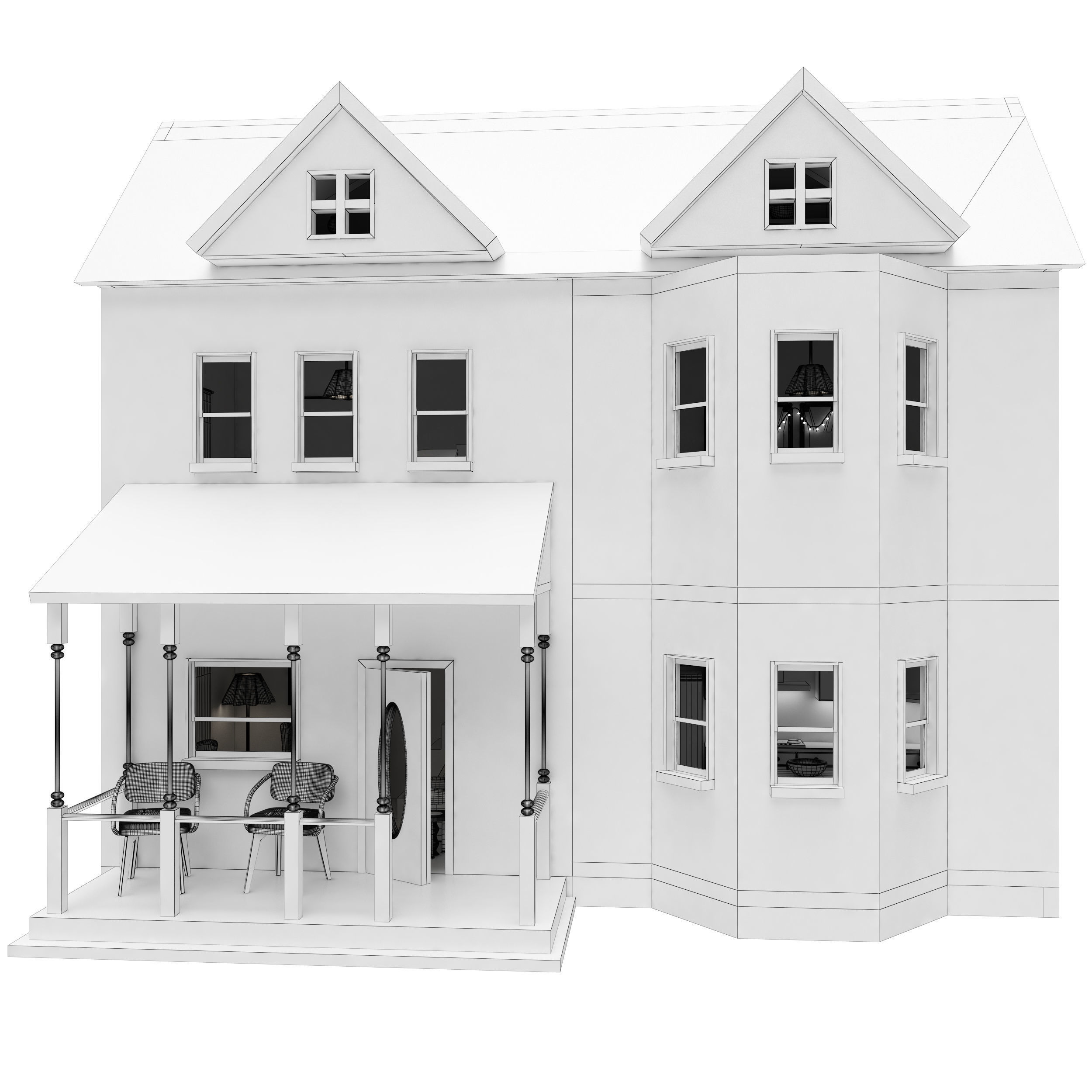 Dollhouse model doll house for girls 3D model 3D printable | CGTrader