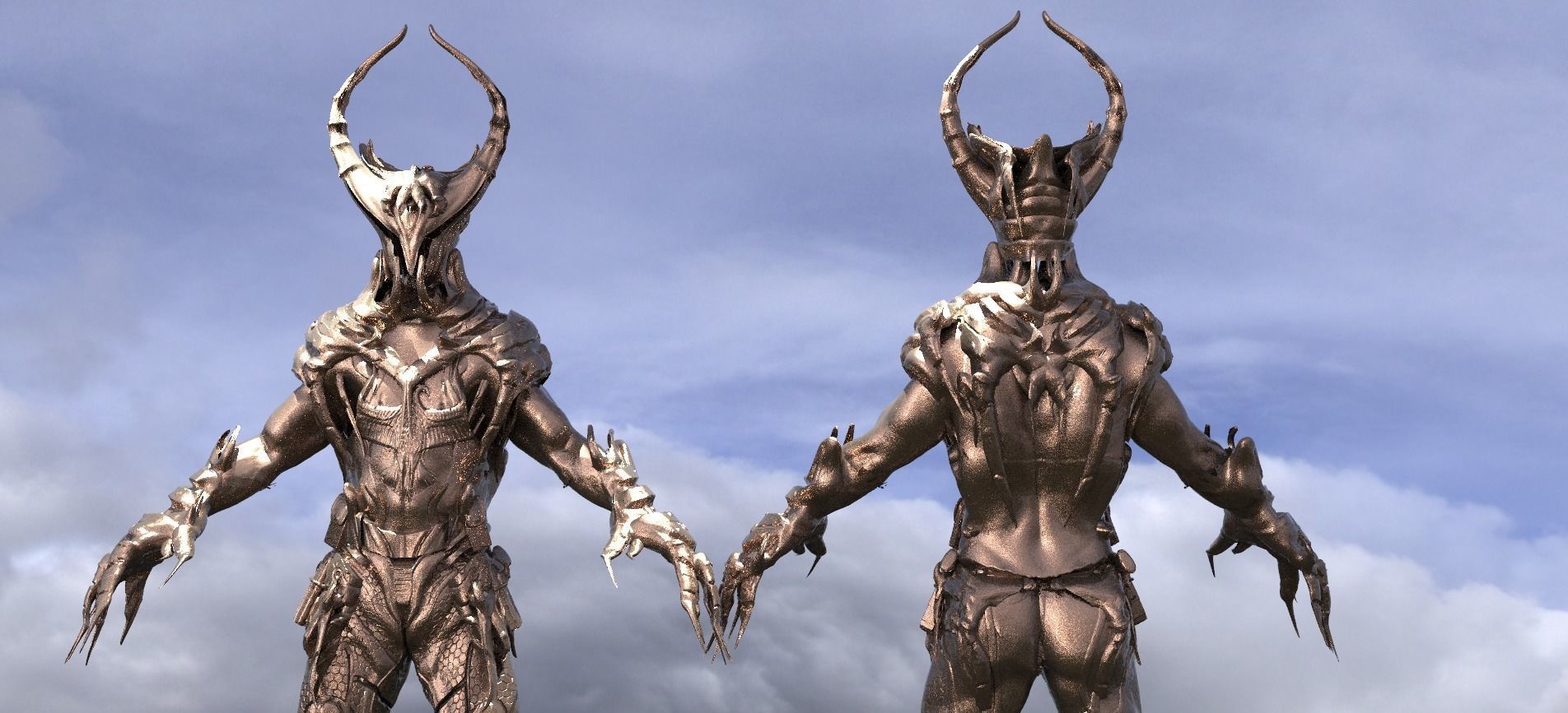 Clawed armor set full 3D model | CGTrader