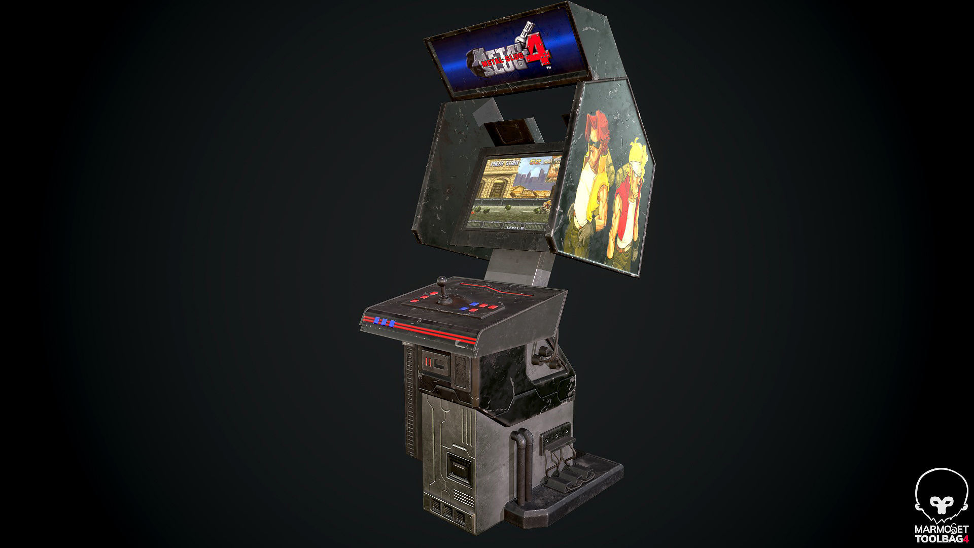 3D model Arcade GAme Machine Cyberpunk PBR Game Ready VR / AR / low ...