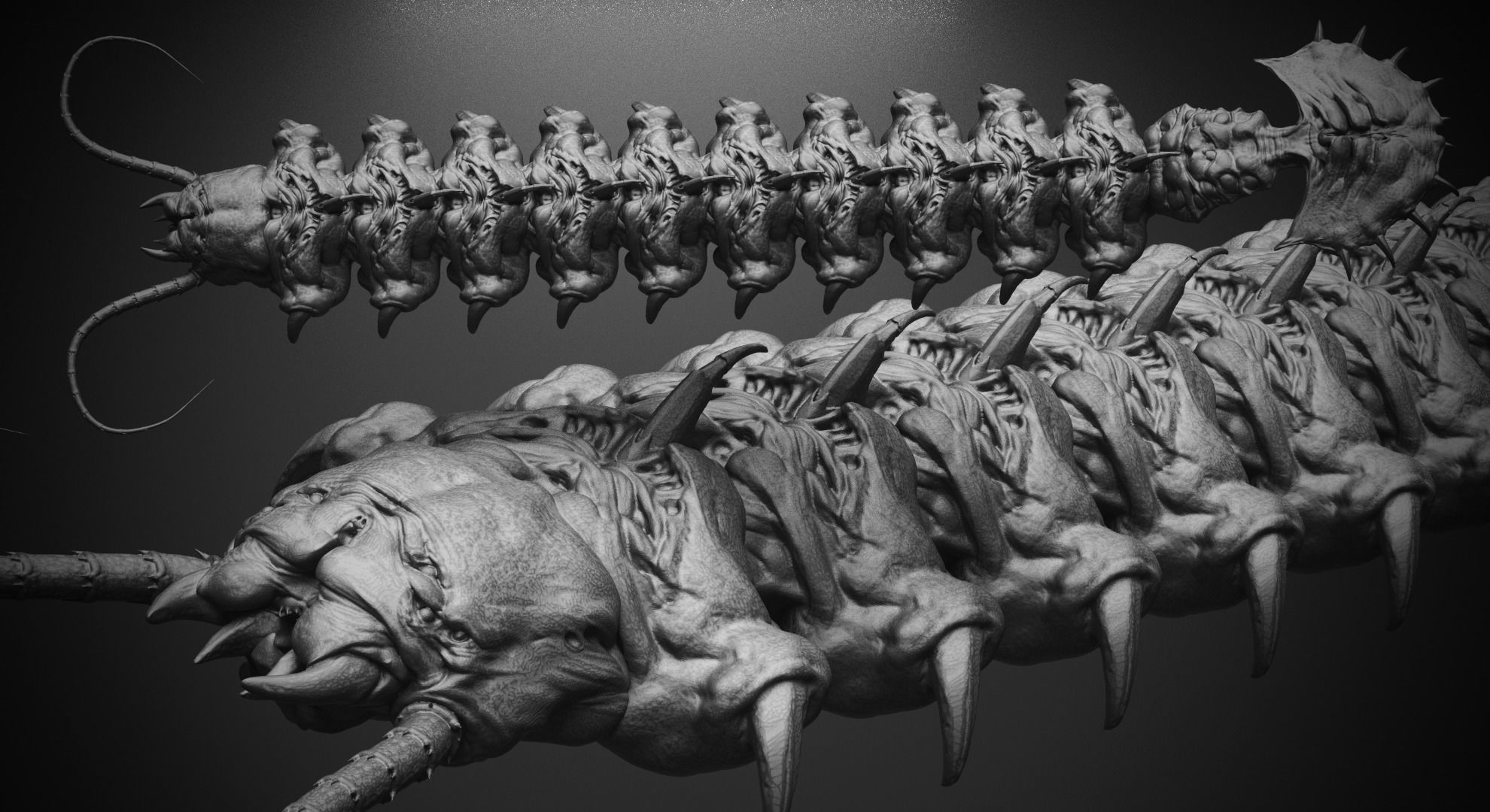 CRAWLERS - 33 Creeping Beasts Curve Brush and OBJs 3D model | CGTrader