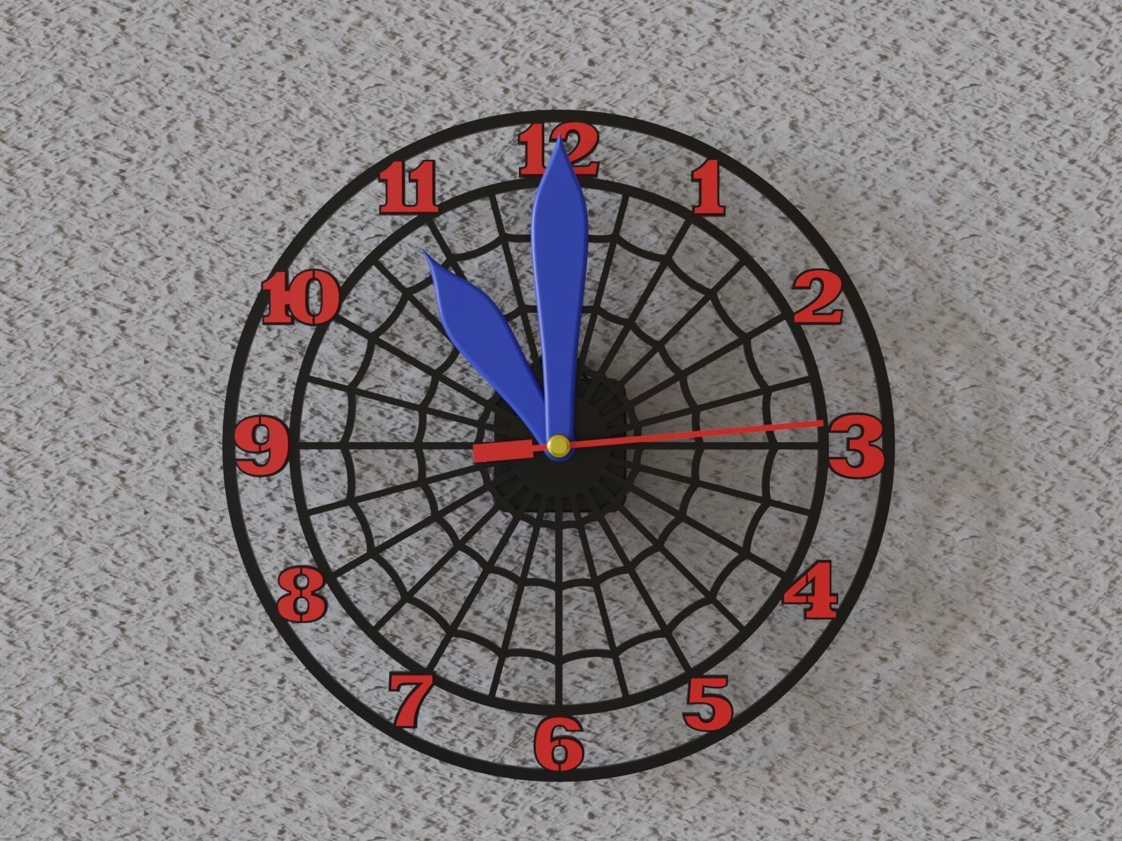spider web wall clock 3D model 3D printable | CGTrader