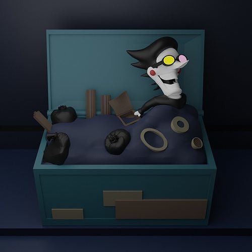 Spamton trash can 3D model | CGTrader