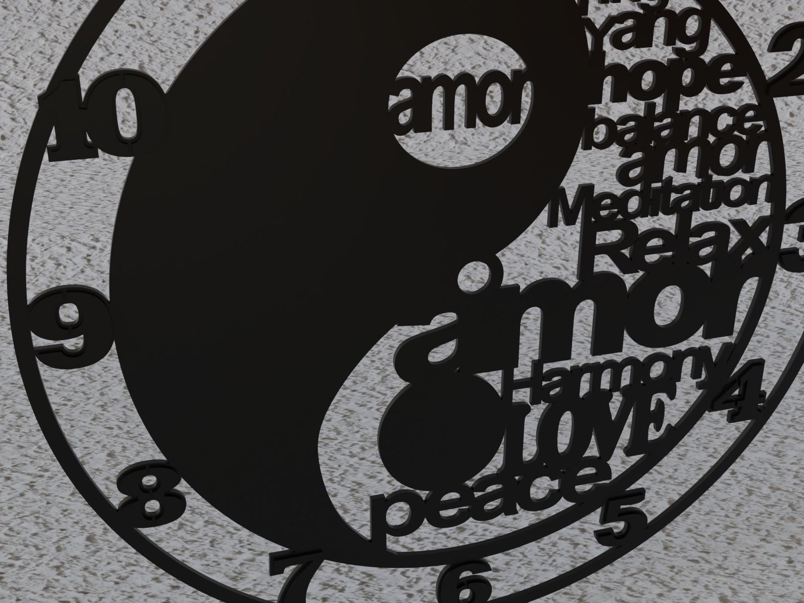 ying yang wall clock 3D model 3D printable | CGTrader
