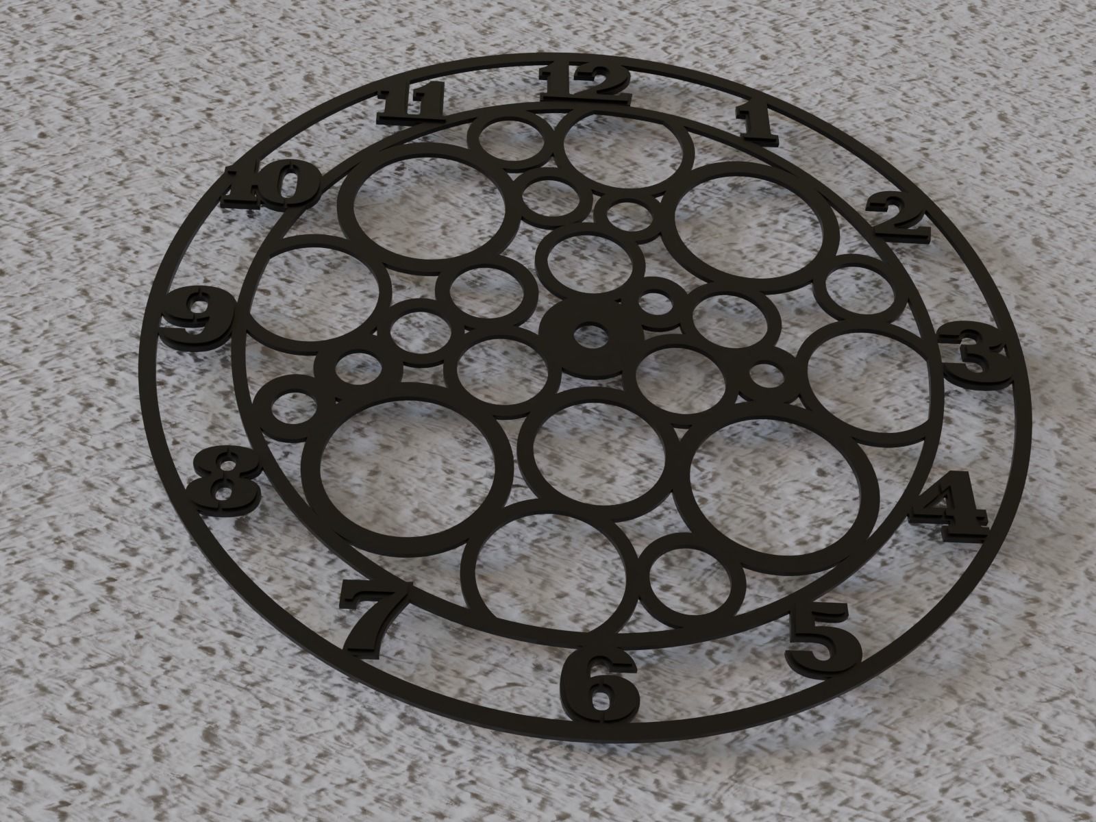 circle shape wall clock 3D model 3D printable | CGTrader