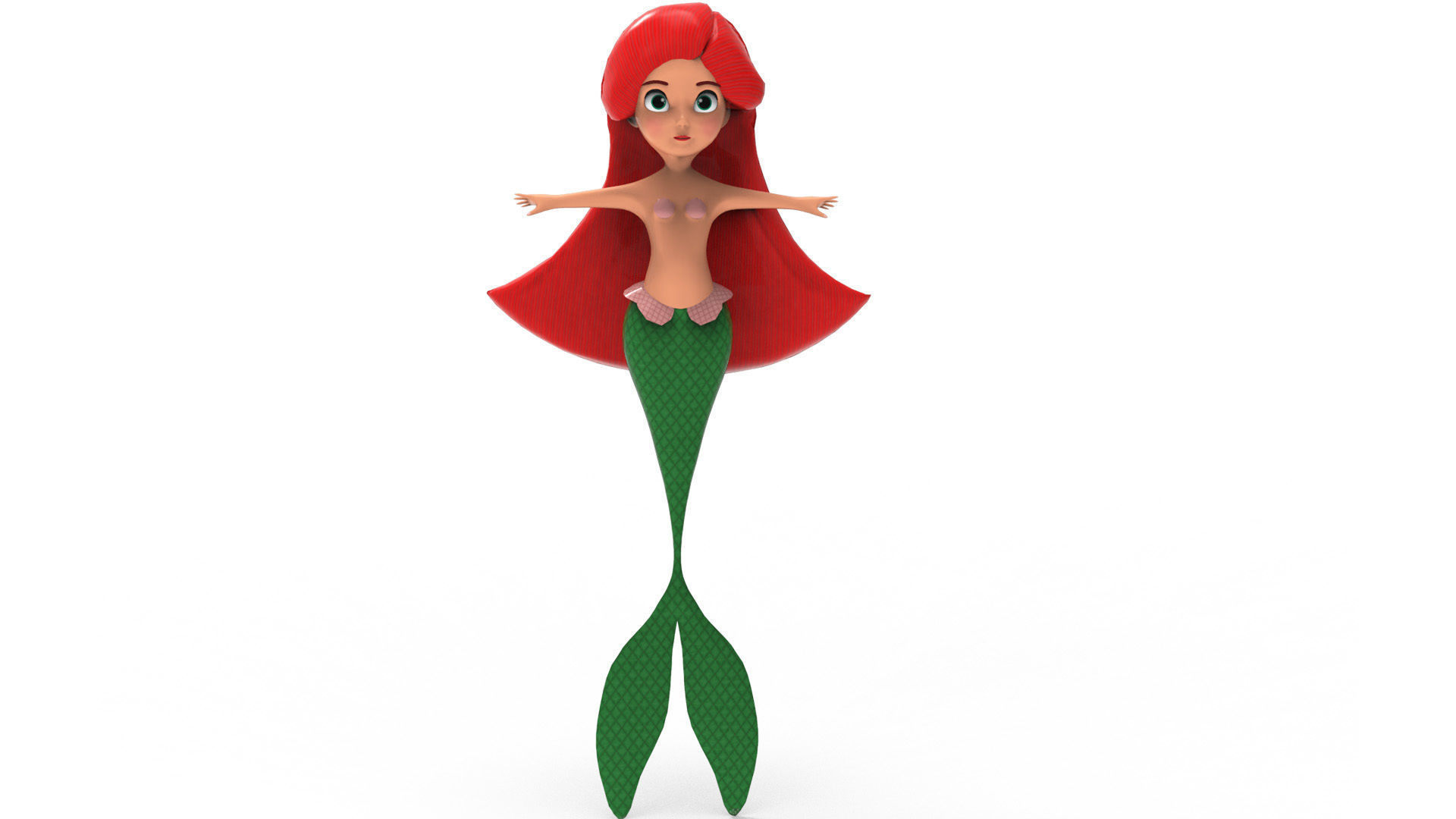 3D model Mermaid Cartoon Rigged VR / AR / low-poly | CGTrader